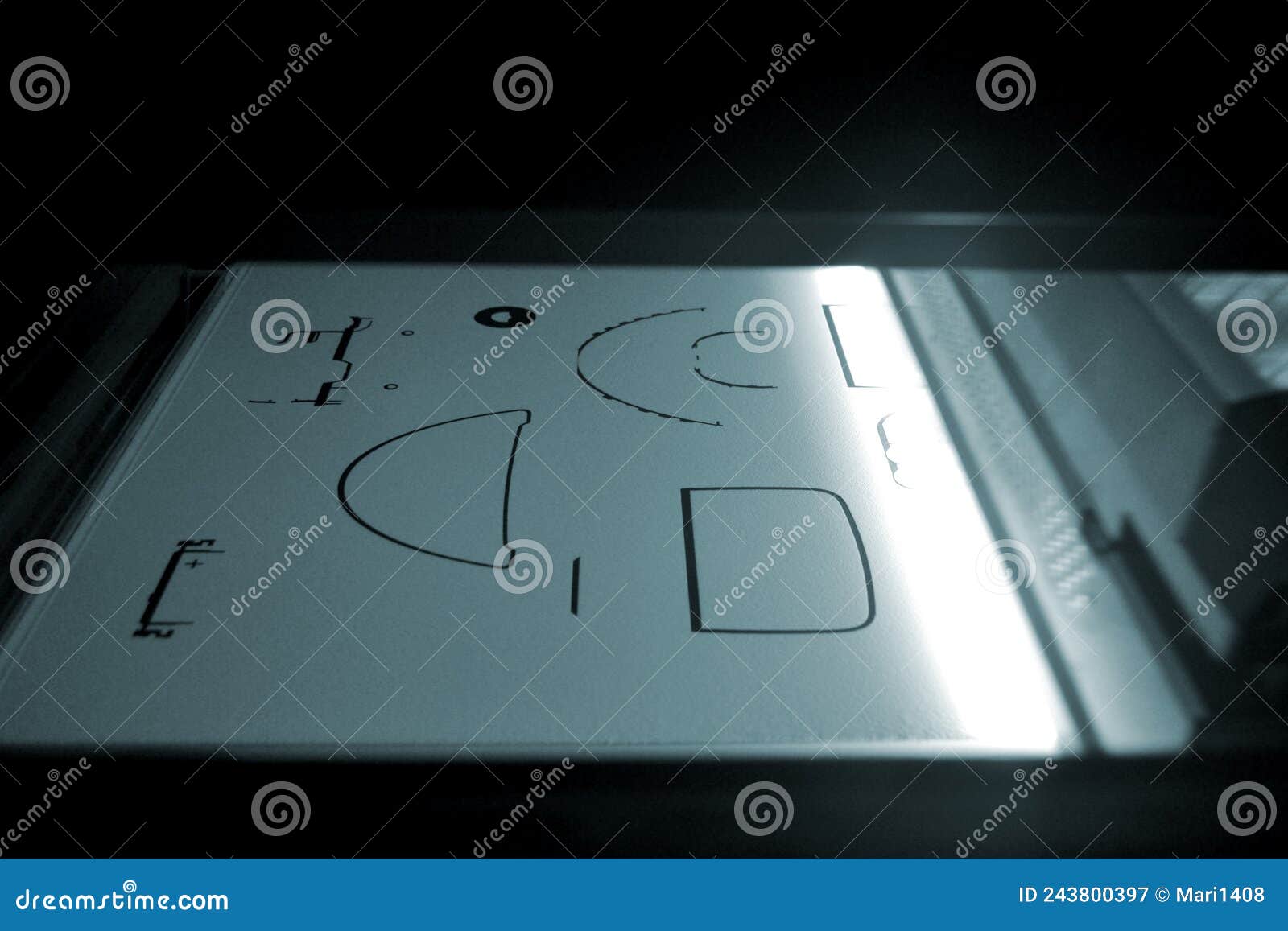 Powder 3D Printer Printing Models from White Powder Polyamide Close-up ...