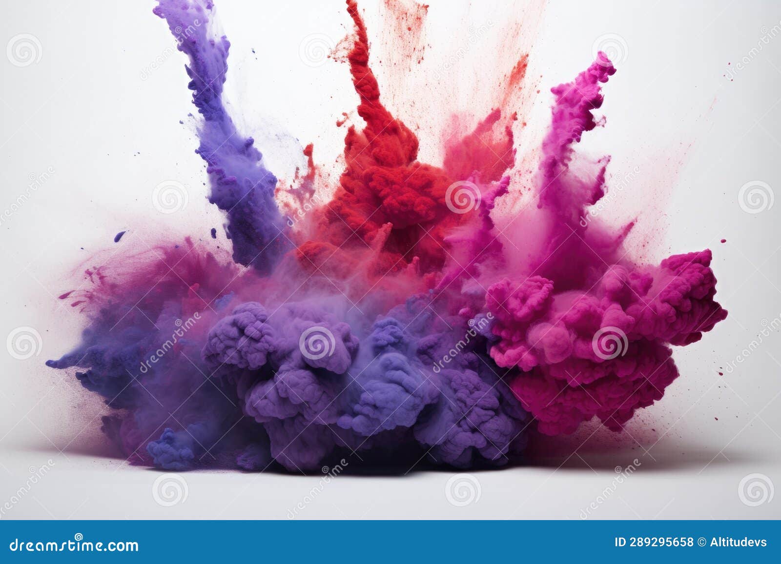 Powder Dyes Exploding Mid-air Against a White Background Stock Photo ...
