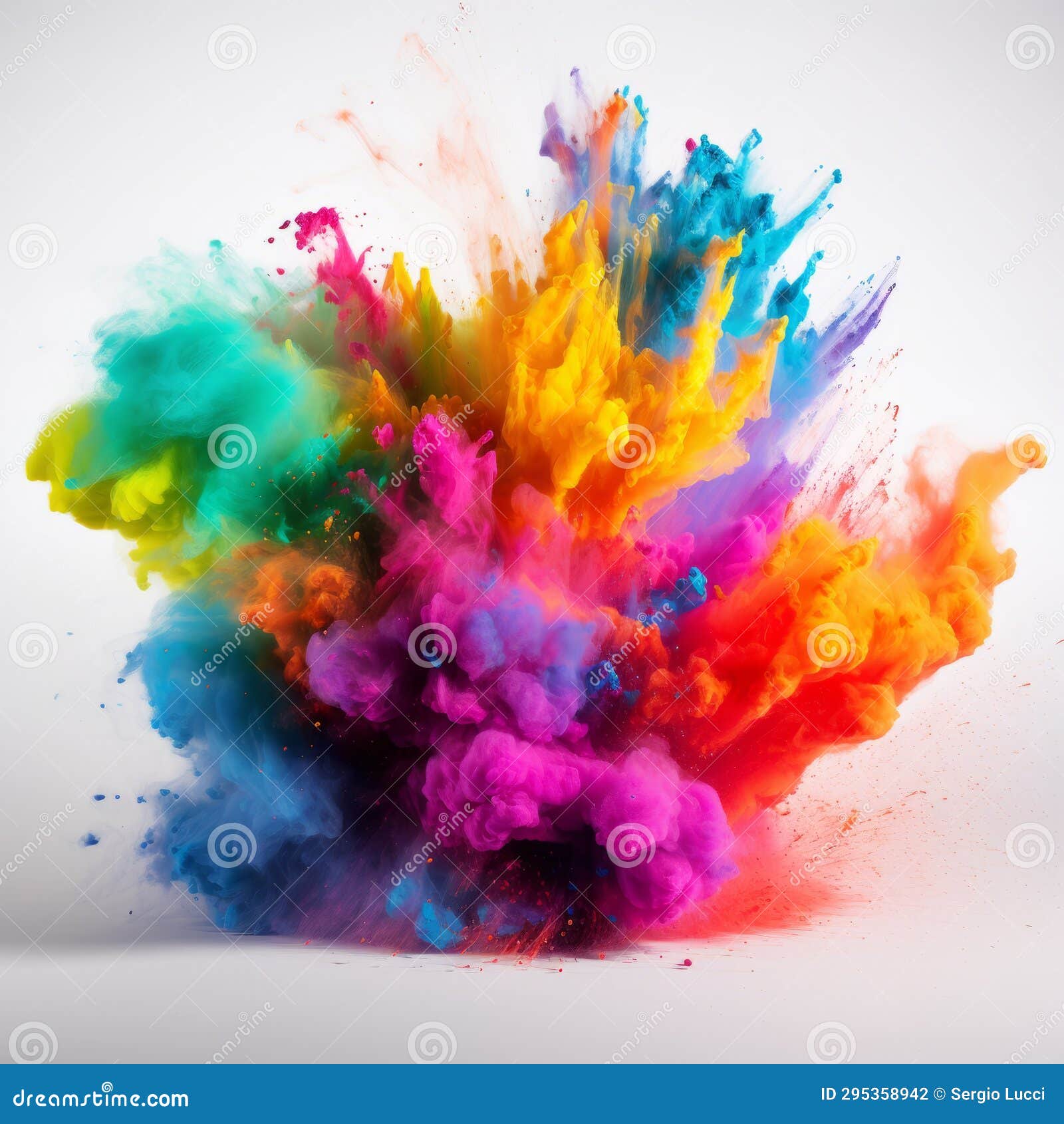 Powder Explosion. Abstract Colorful Dust on Background. Stock ...