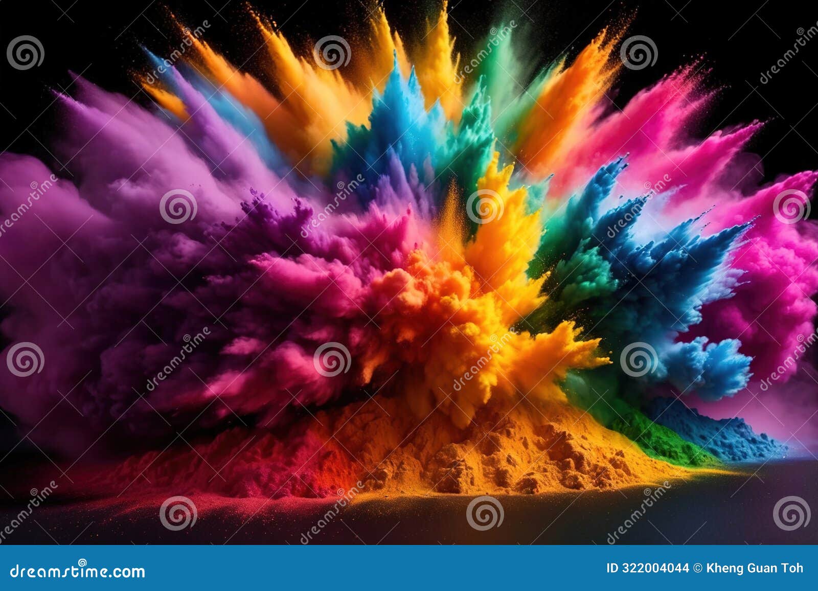 Powder Explosion Burst of Rainbow Spectrum Colors Stock Illustration ...