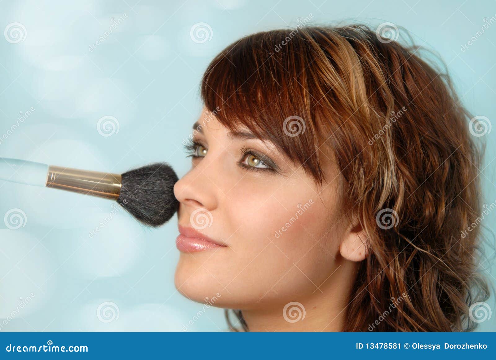 Powder on the face stock image. Image of cheerful, smile - 13478581
