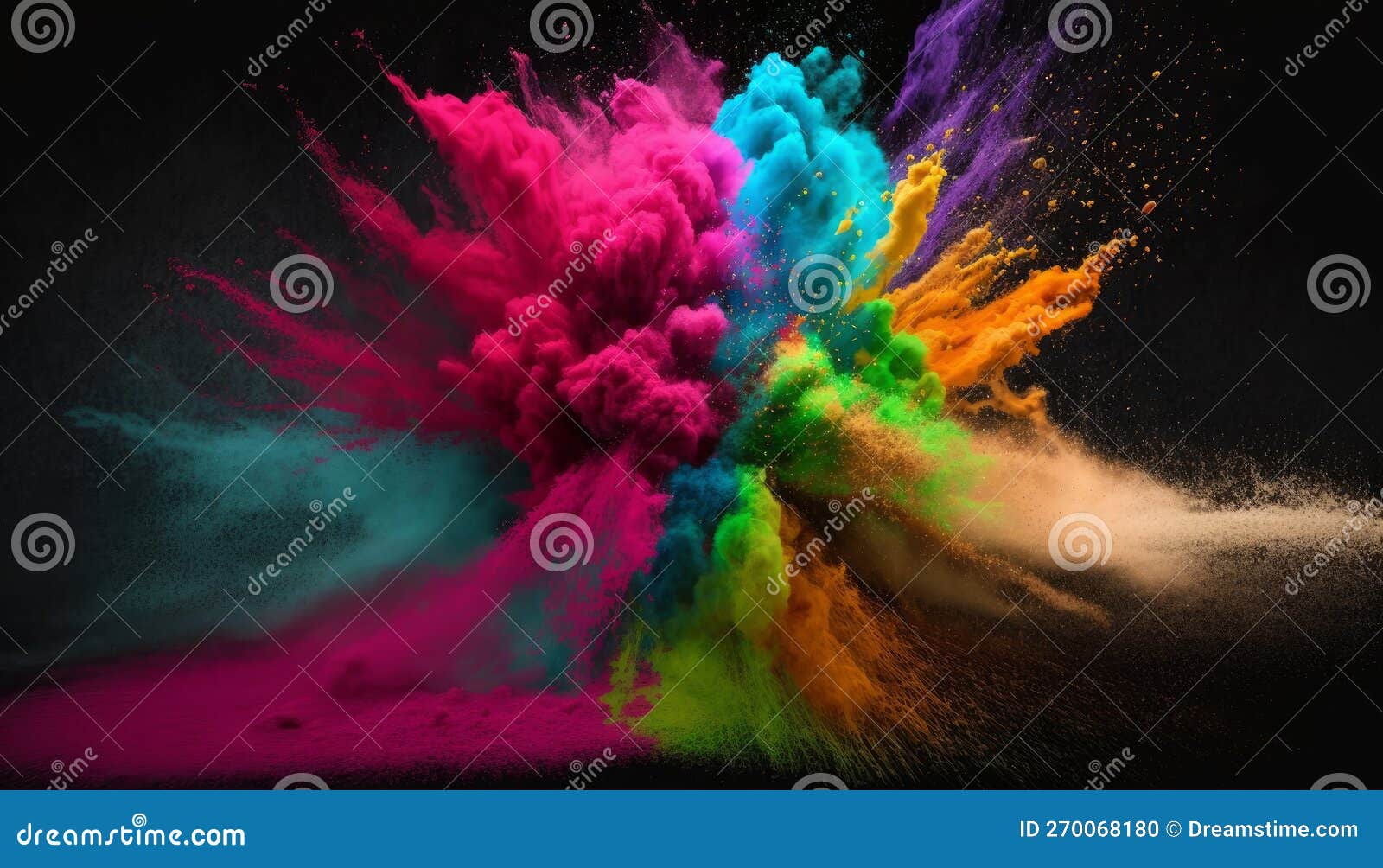 Powder Holi Pain Colors Explosion with Different Colors Image ...