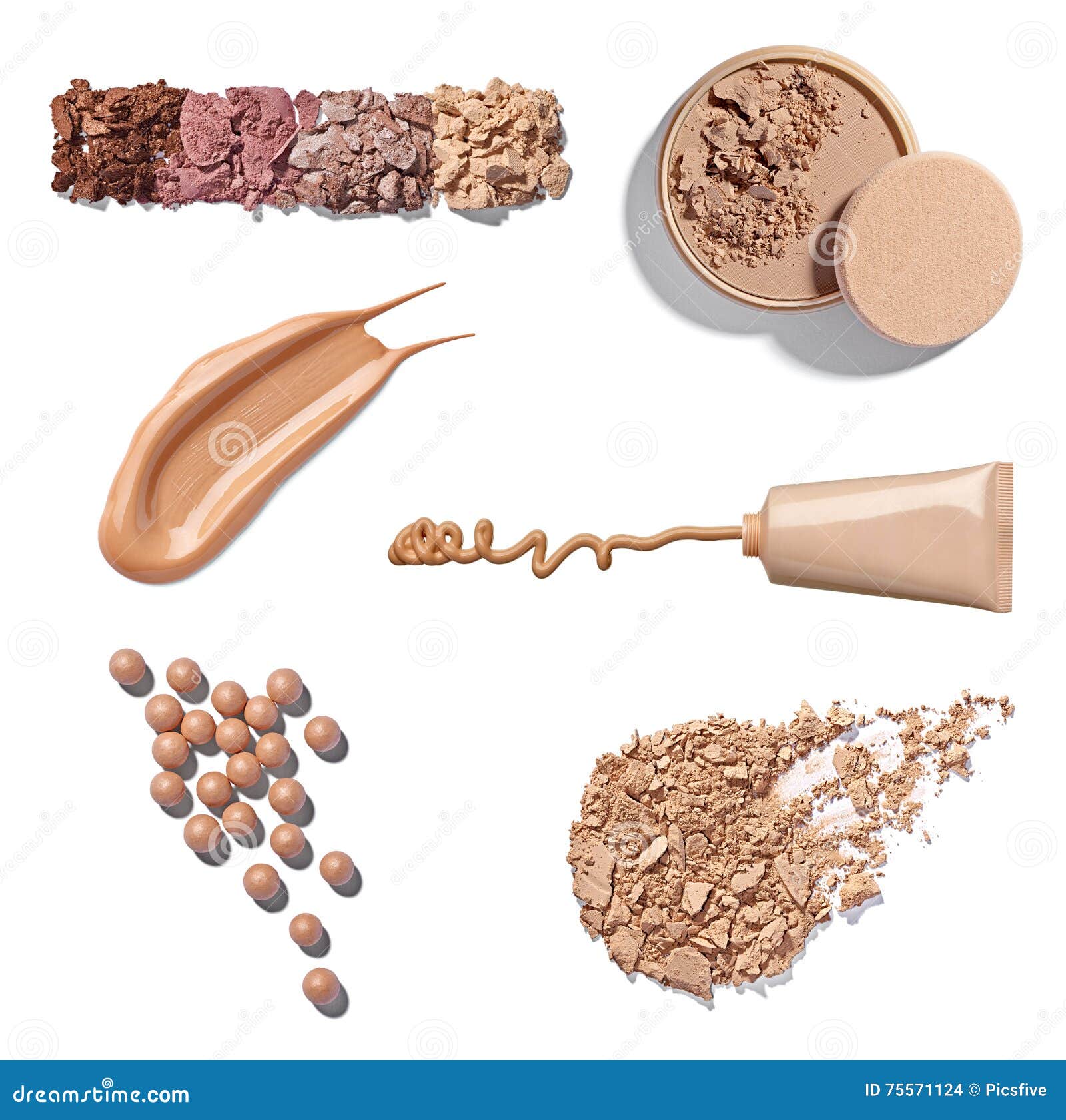 Powder Liquid Make Up Beauty Stock Photo - Image of liquid, brush: 75571124