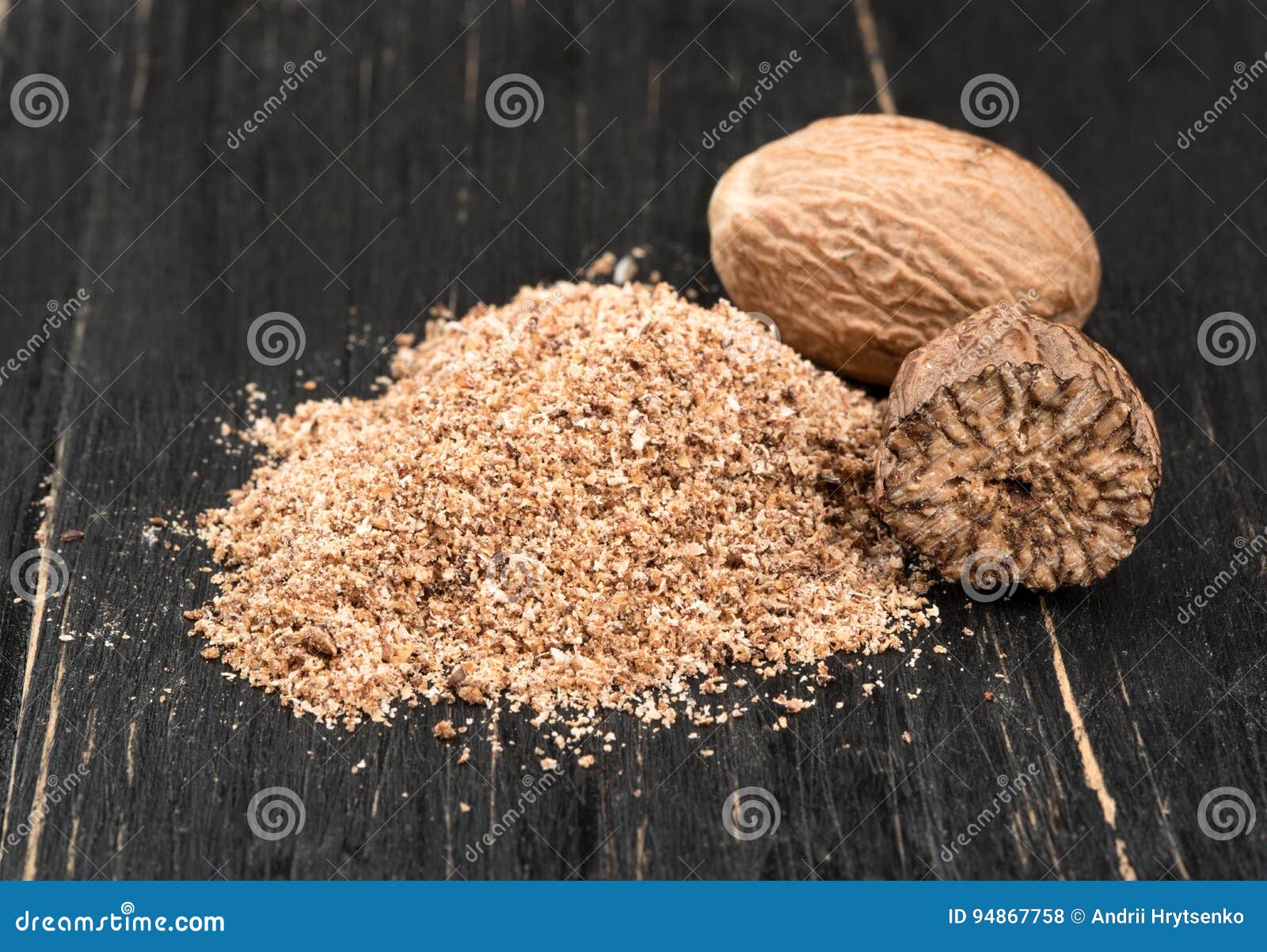 Nutmeg powder stock photo. Image of cereal, grain, herb - 94867758