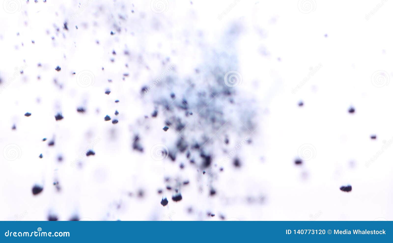 Powder Paint in Water. Close-up Splash of Falling Powder Paint ...