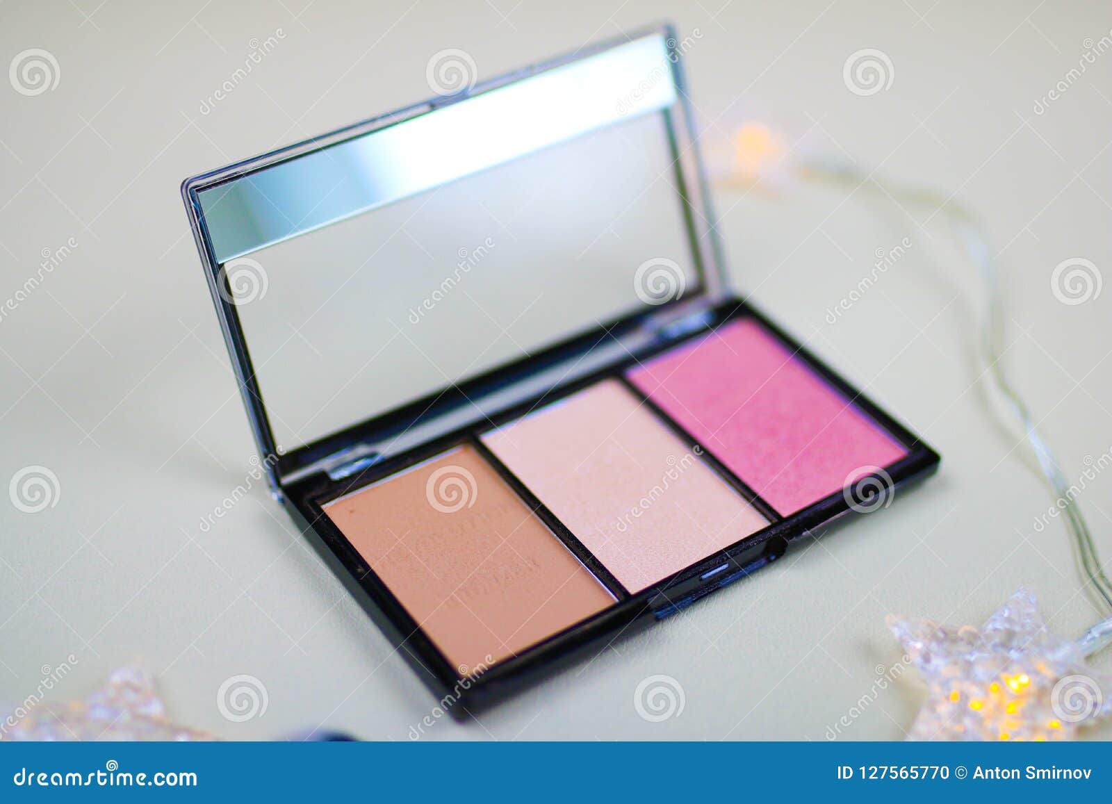 Powder Pallet, Blush, Bronzer Stock Photo - Image of face, elegance ...