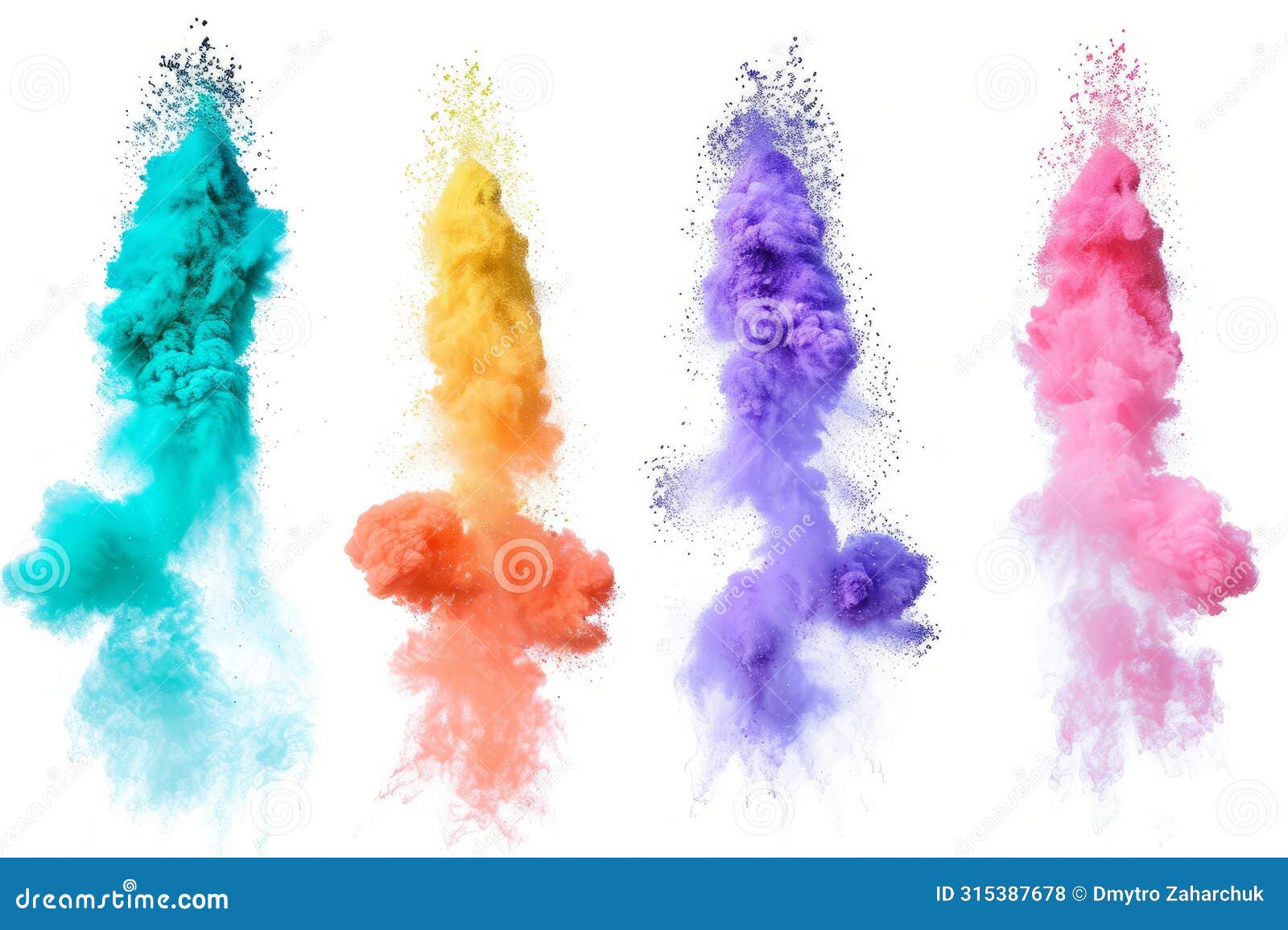 Powder Party with a Cute Illustration of Colored Powder Exploding in a ...
