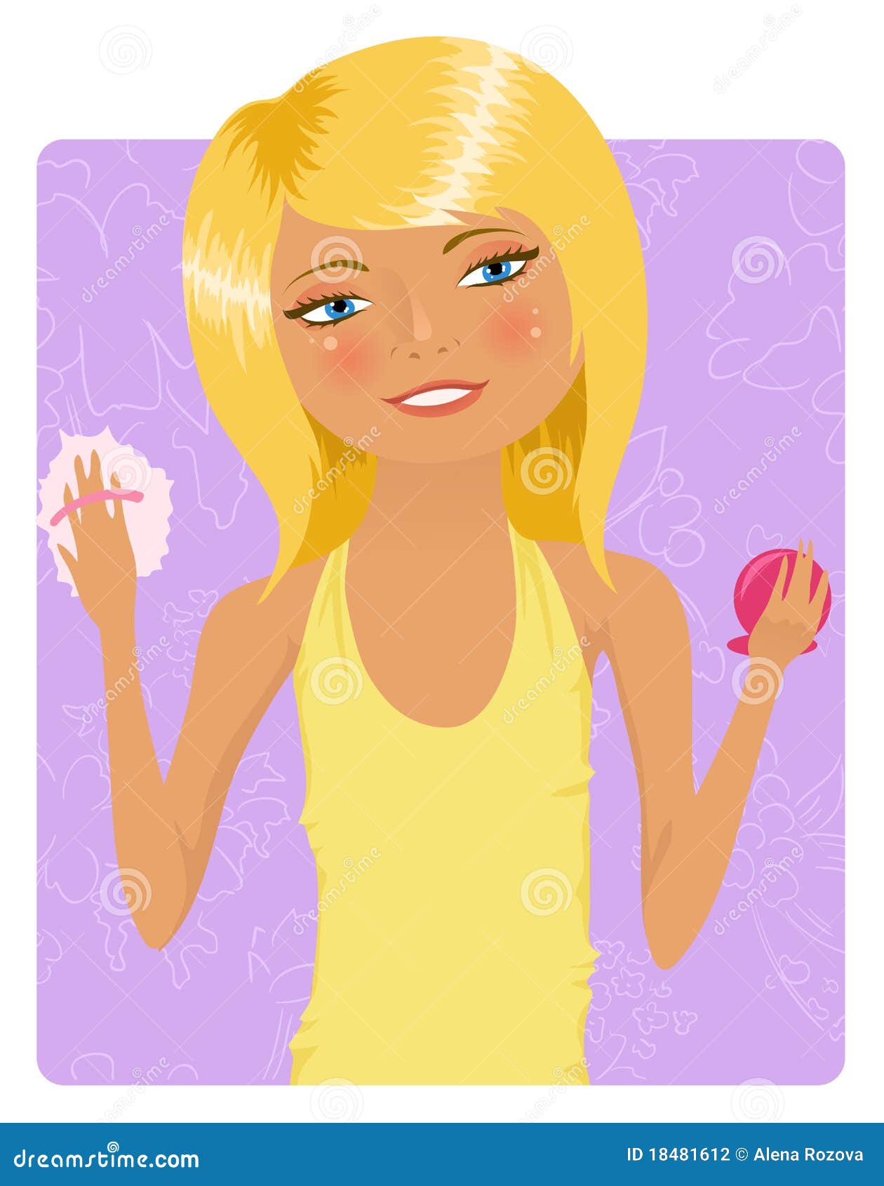 Powder puff stock vector. Illustration of cute, cosmetics - 18481612