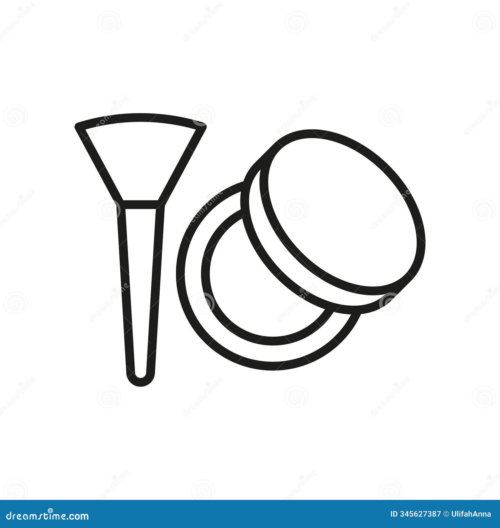 Powder Puff Beauty Make Up Icon Vector Stock Illustration ...