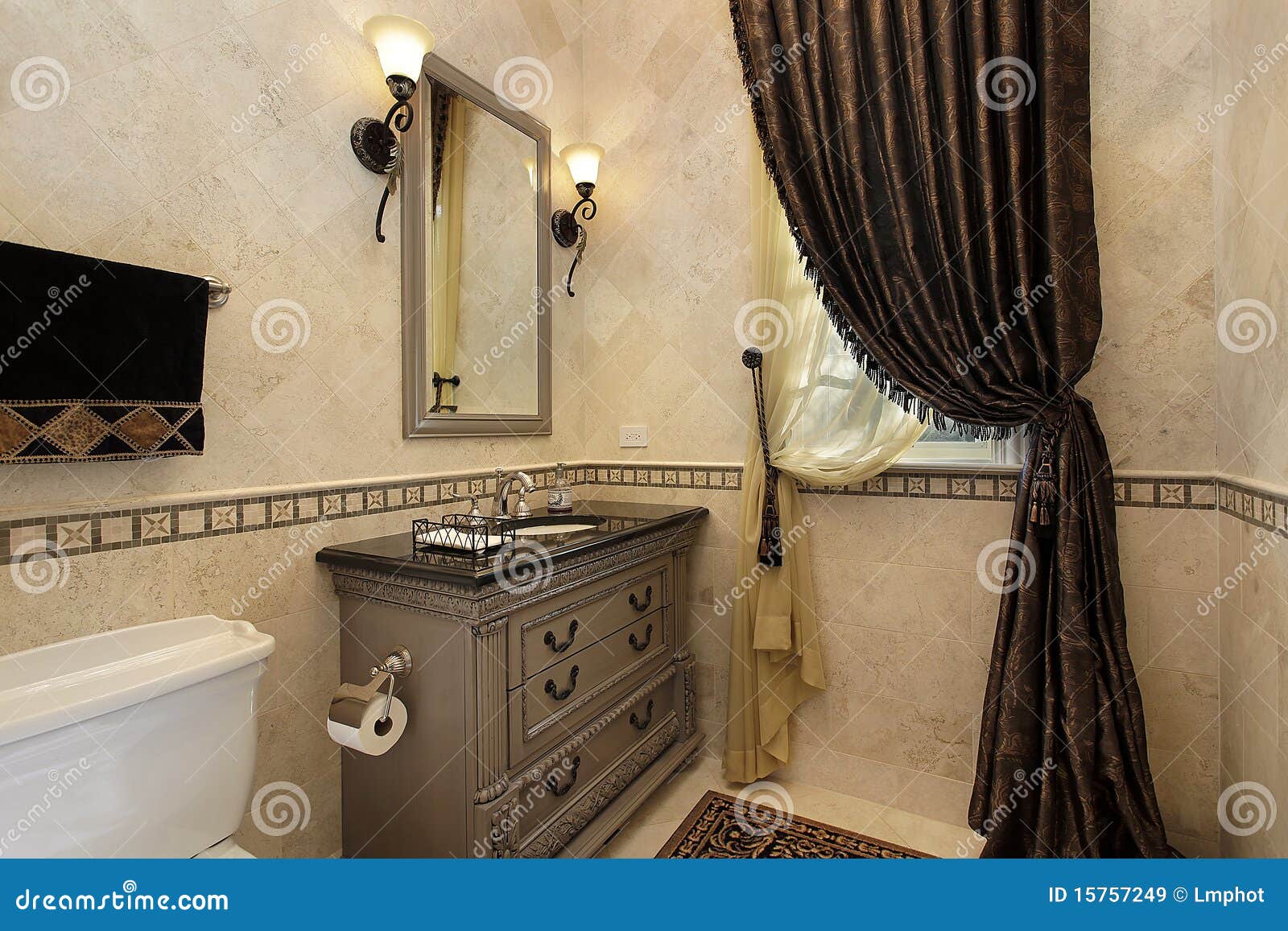 Powder room in luxury home stock image. Image of estate - 15757249