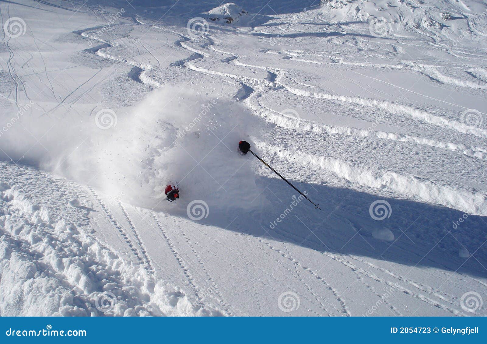 Powder skiing stock image. Image of skier, diamond, turning - 2054723
