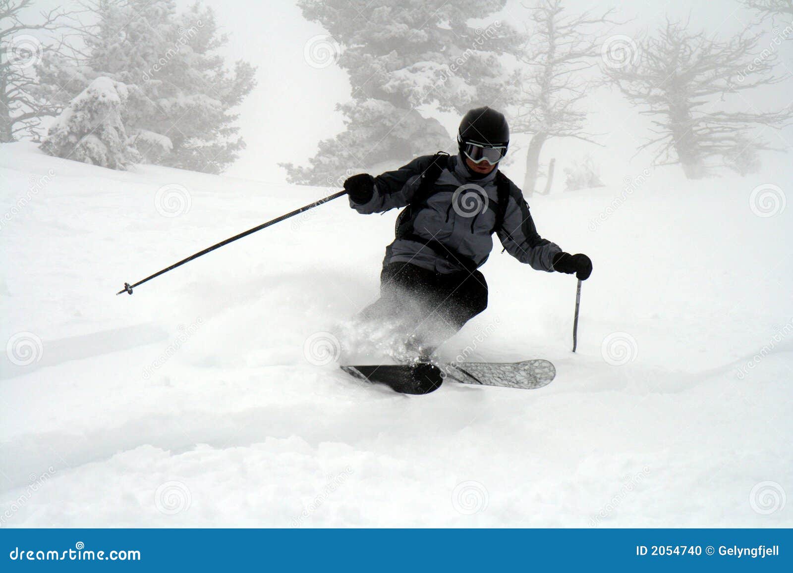 Powder skiing stock photo. Image of resort, skier, backcountry - 2054740