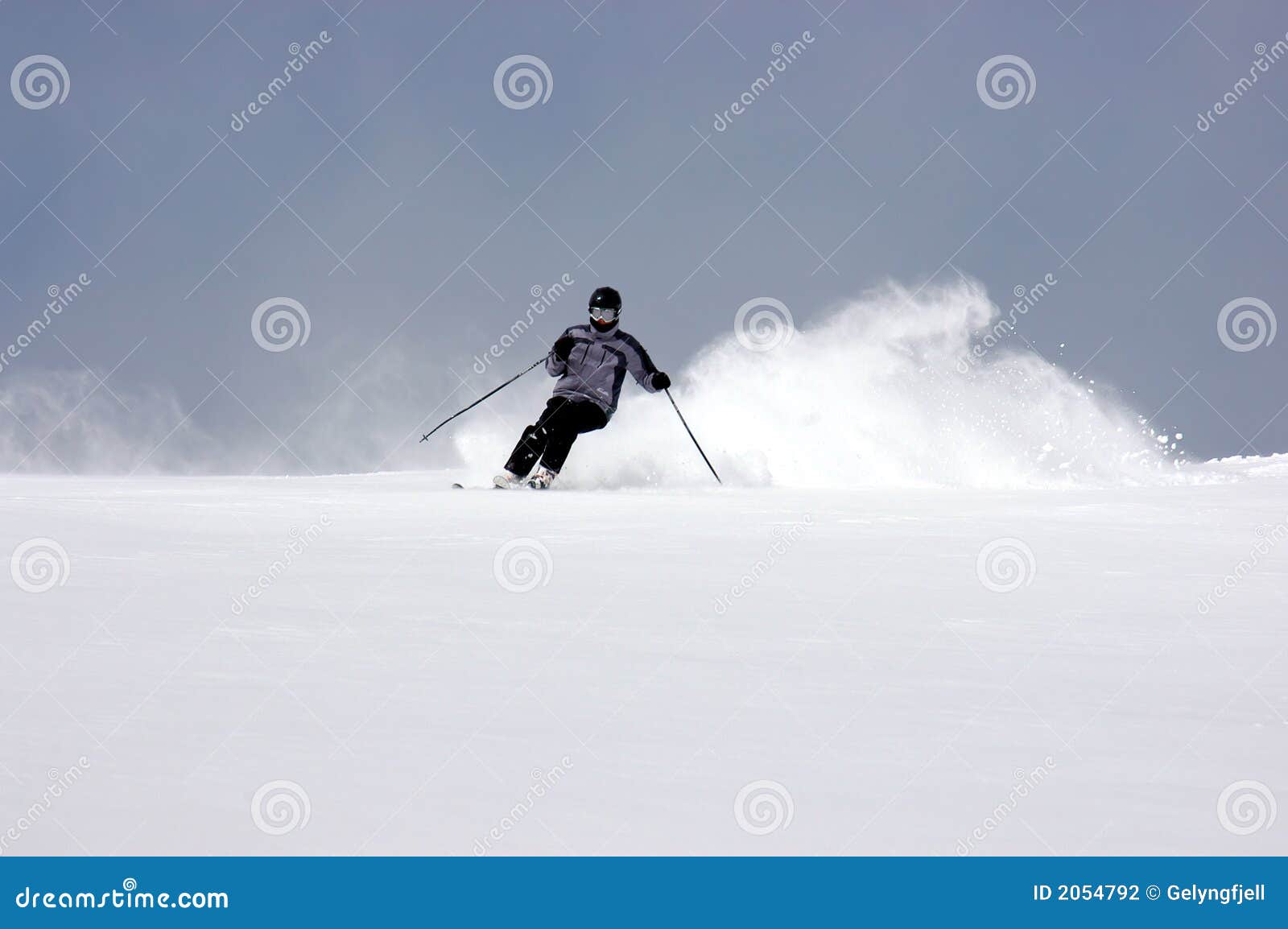 Powder skiing stock photo. Image of active, black, fluffy - 2054792