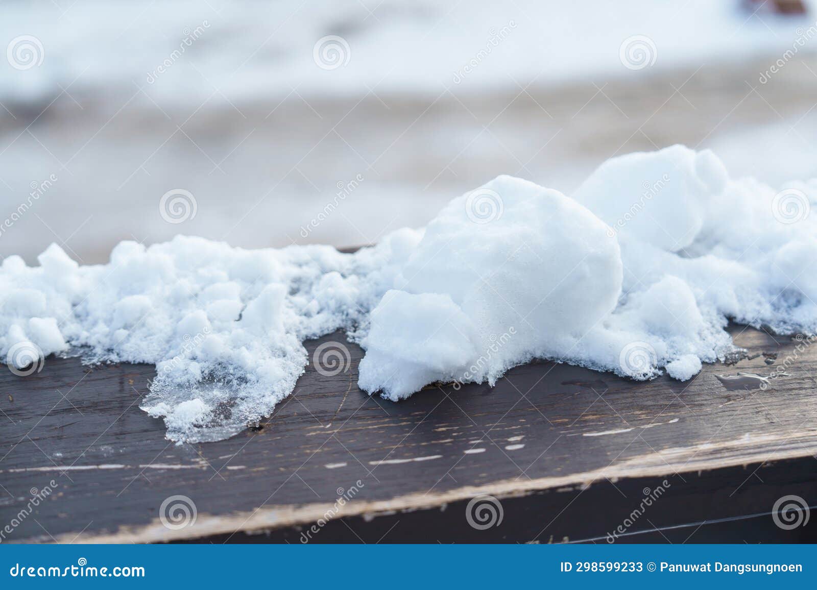 Powder Snow on Table in Winter Season Stock Image - Image of texture ...