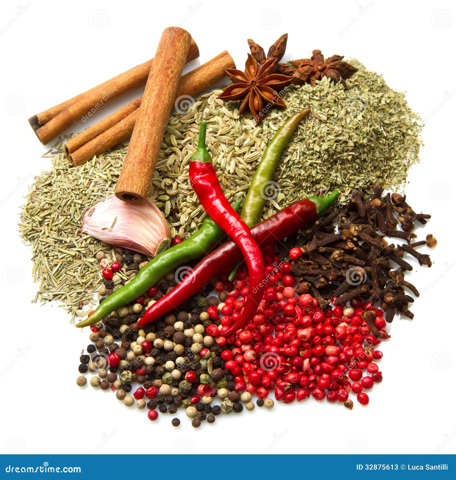 Powder Spices in White Table Background Stock Image - Image of anise ...