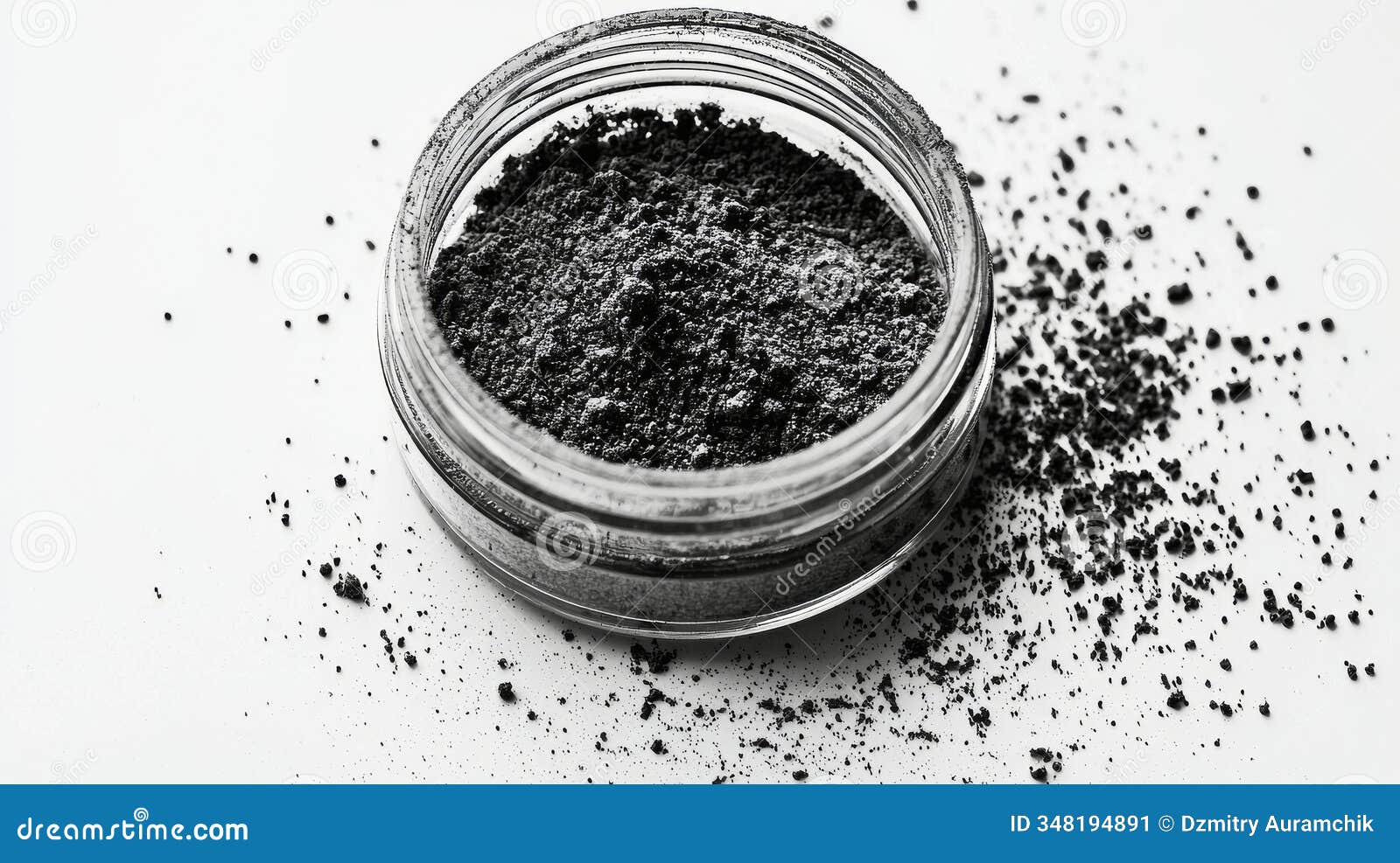 Powder Spilled from an Open Glass Container on a Flat Surface ...