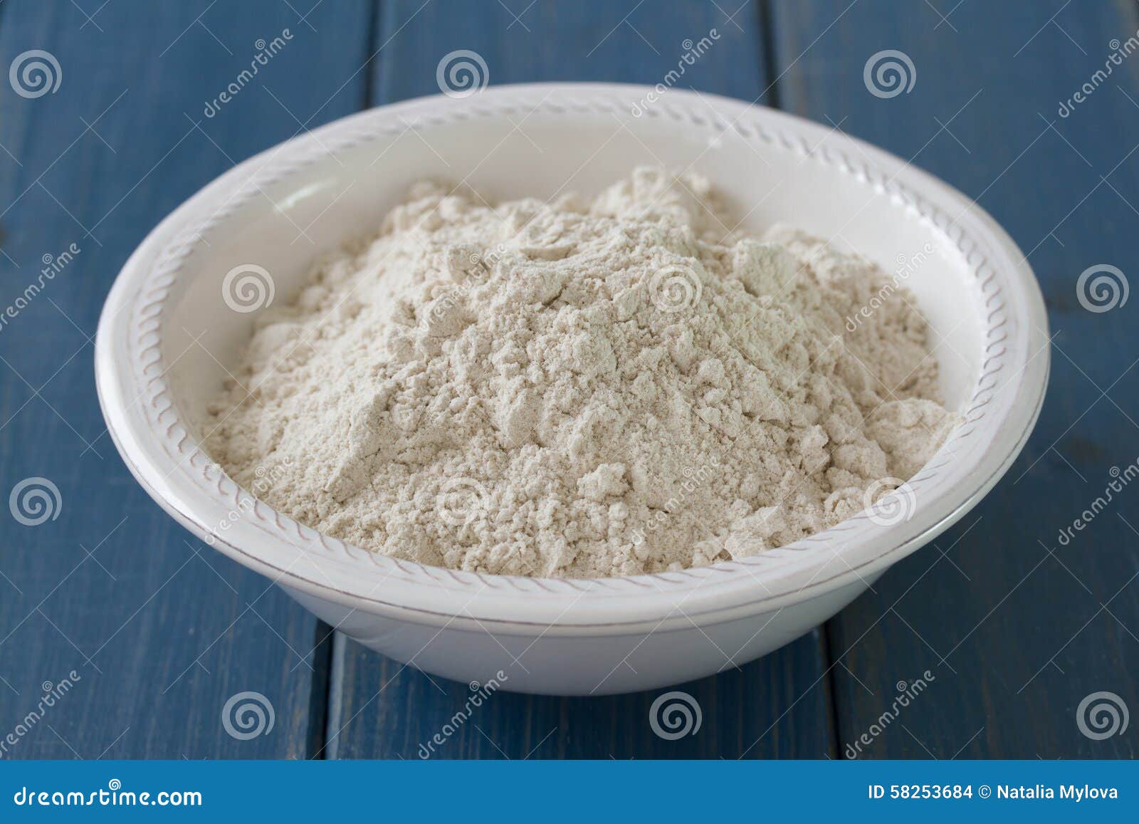 Powder on white plate stock photo. Image of pastry, preparing - 58253684