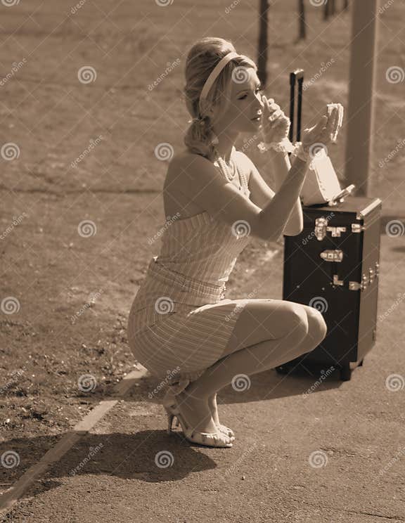 Powder your nose stock image. Image of touch, powder - 14073607