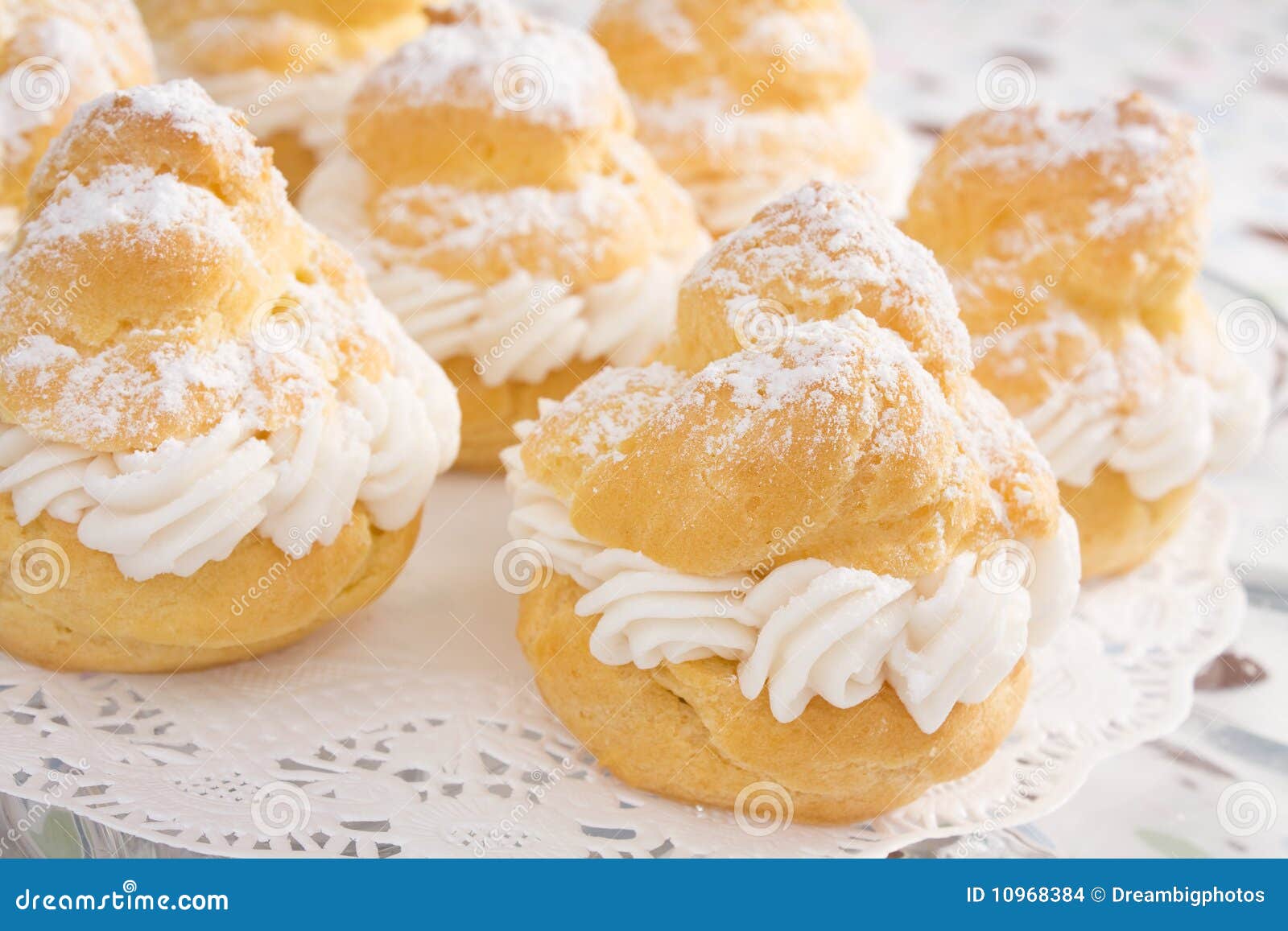 Powdered Cream Puffs stock photo. Image of sweet, puff - 10968384
