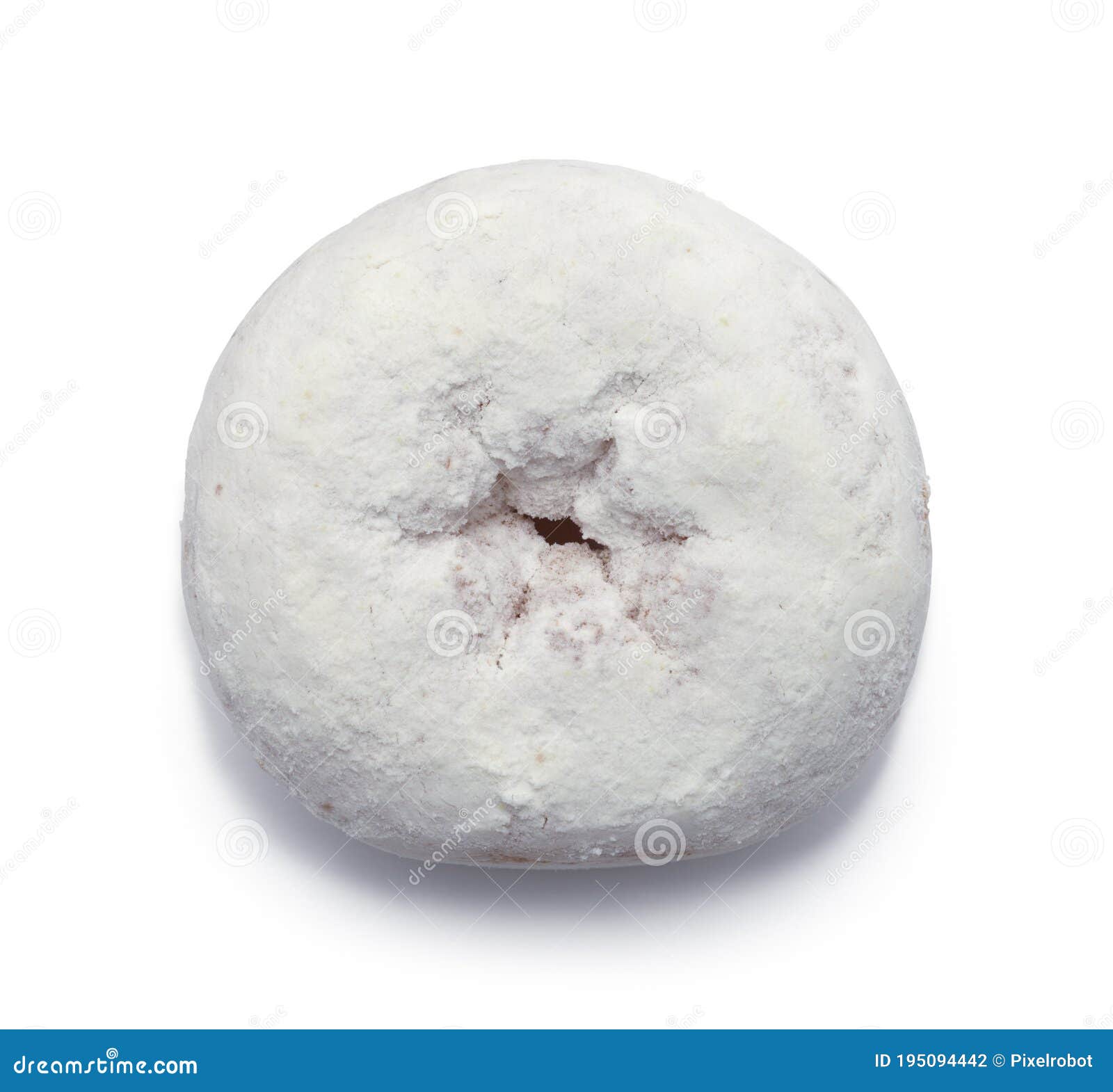 Powdered Donut Top View stock photo. Image of sweet - 195094442