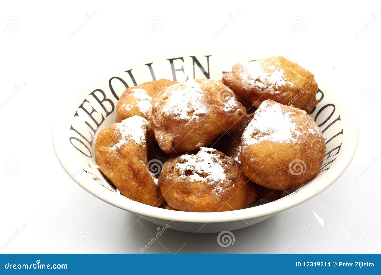 Powdered Dutch oliebollen stock photo. Image of powdered - 12349214