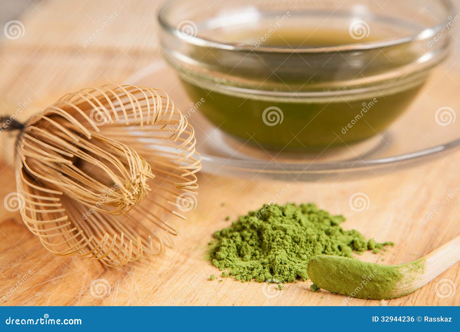 Powdered Green Tea and a Cup Stock Photo - Image of healthy, zenlike ...