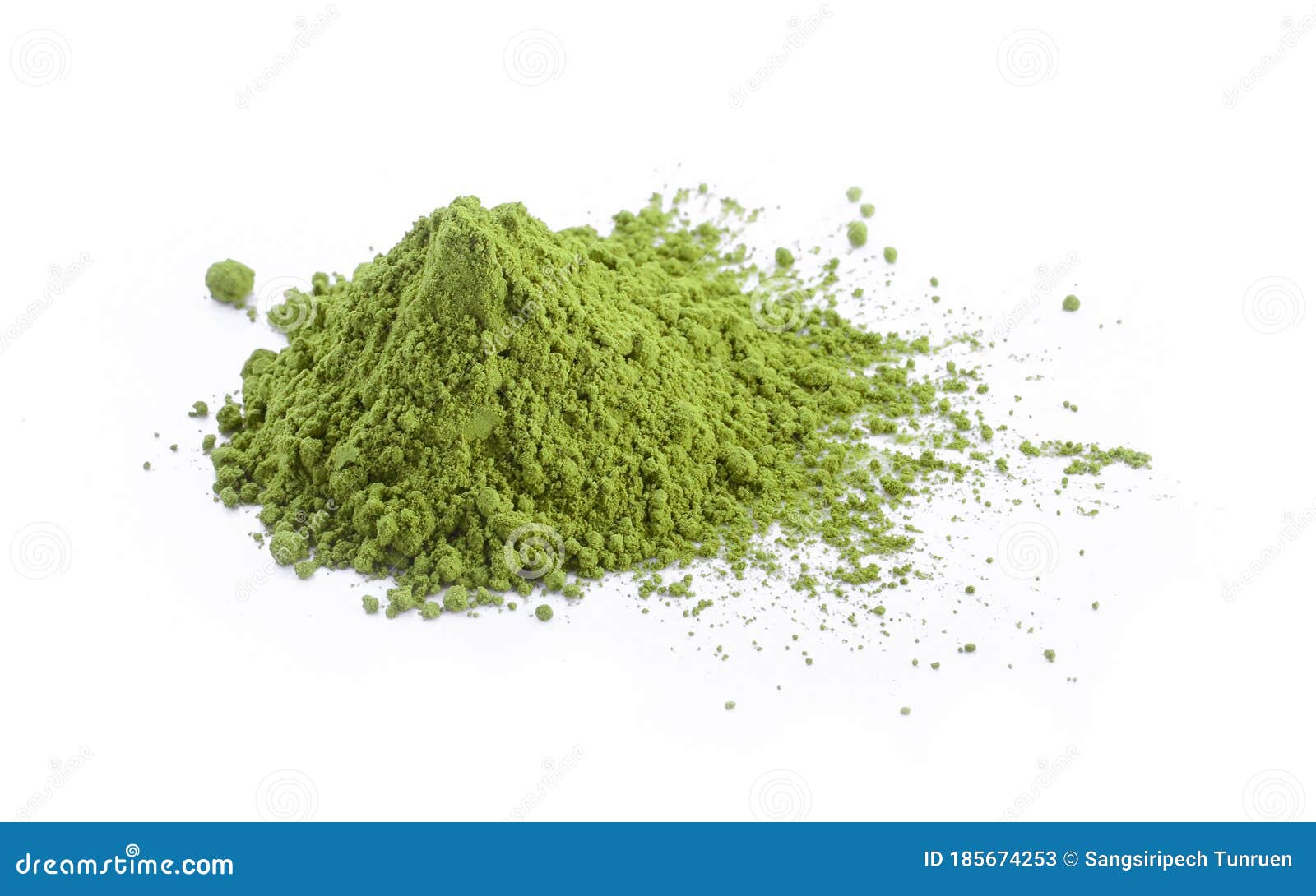 Powdered Matcha Green Tea Isolated on White Background Stock Image ...