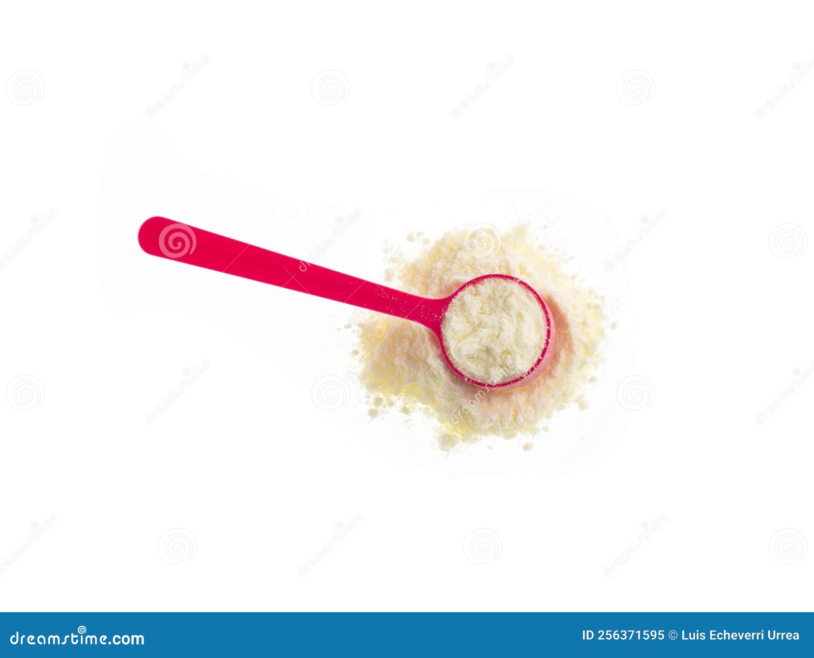 Powdered Milk with Nutrients in the Pink Spoon Stock Image - Image of ...
