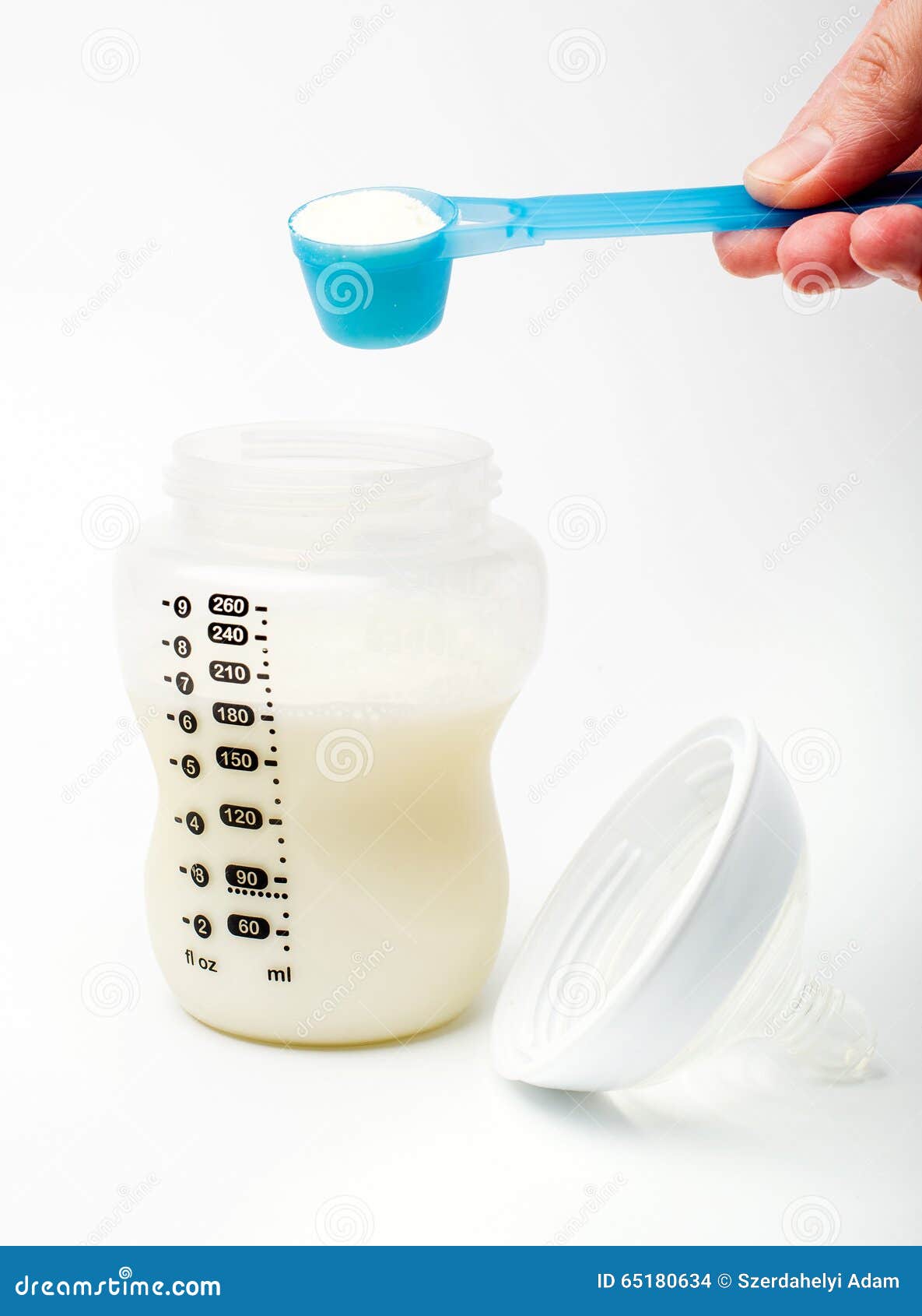 Powdered milk with spoon stock photo. Image of dinner - 65180634