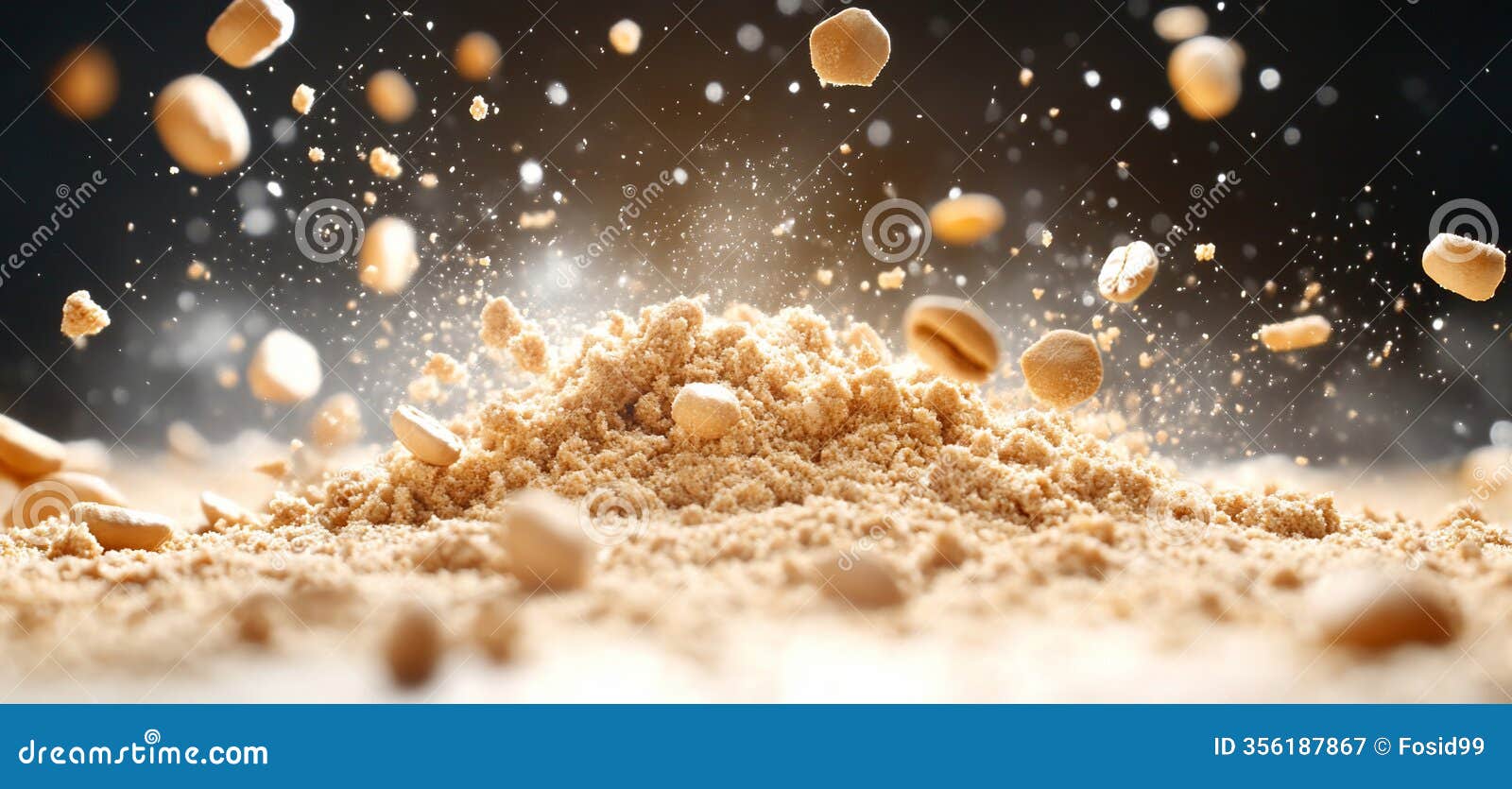 Powdered Nuts Falling Onto a Pile Stock Illustration - Illustration of ...