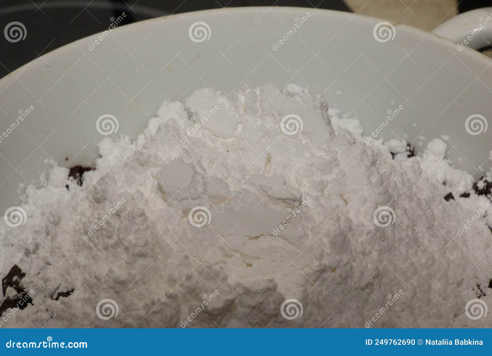 Powdered Sugar in a Container for Making Chocolate Stock Photo - Image ...