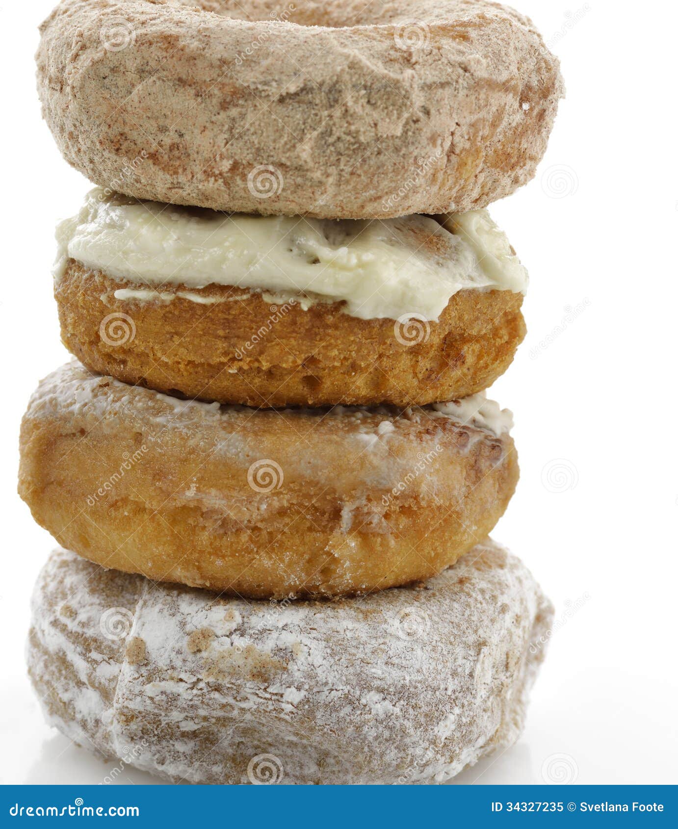 Powdered Sugar Crusty Donuts Stock Image - Image of sugar, donut: 34327235