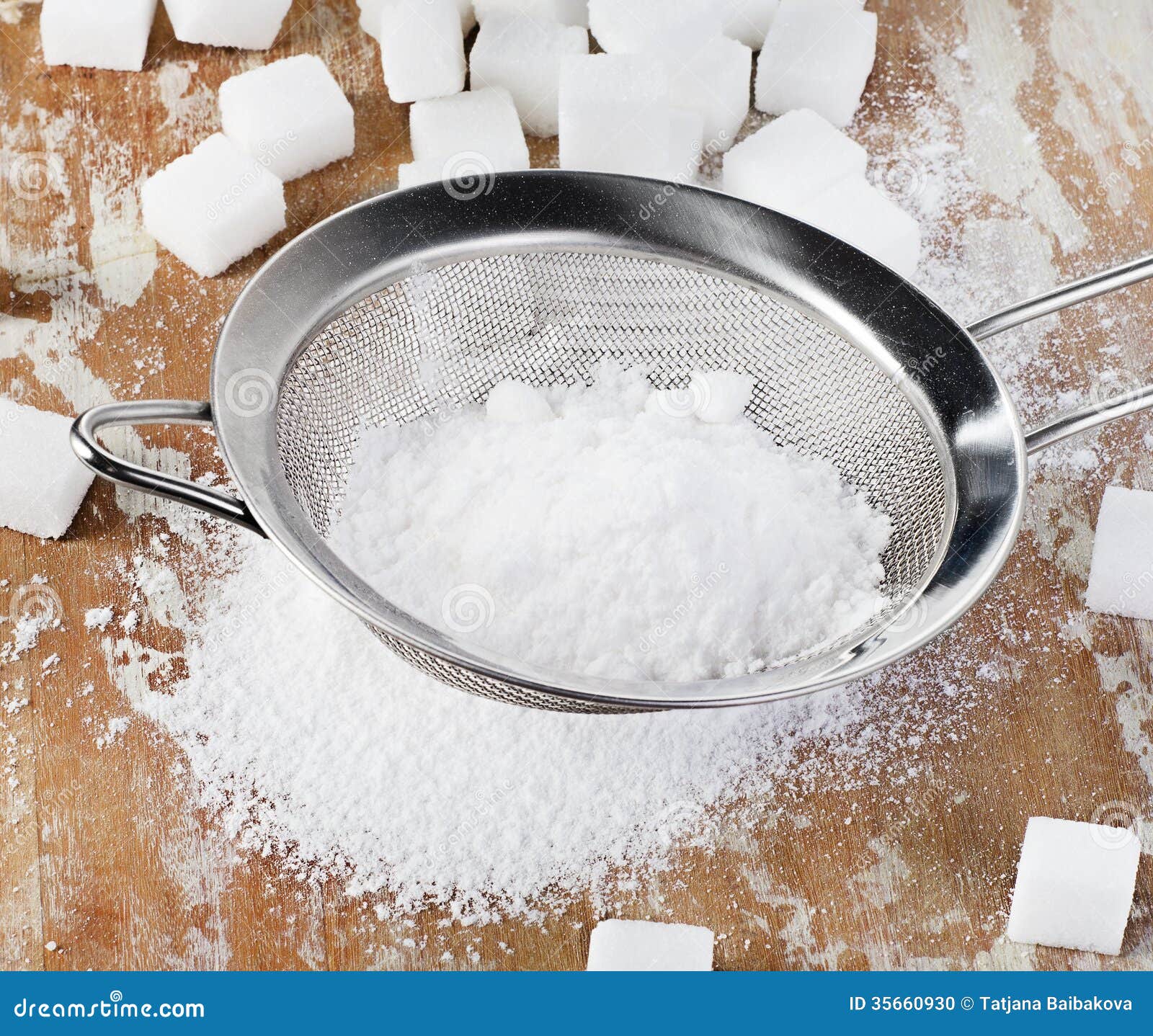 Powdered Sugar in a Metal Sieve Stock Photo - Image of ingredient ...