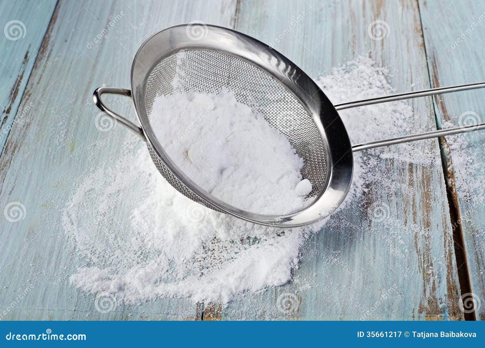 Powdered Sugar in a Metal Sieve Stock Image - Image of white, heap ...