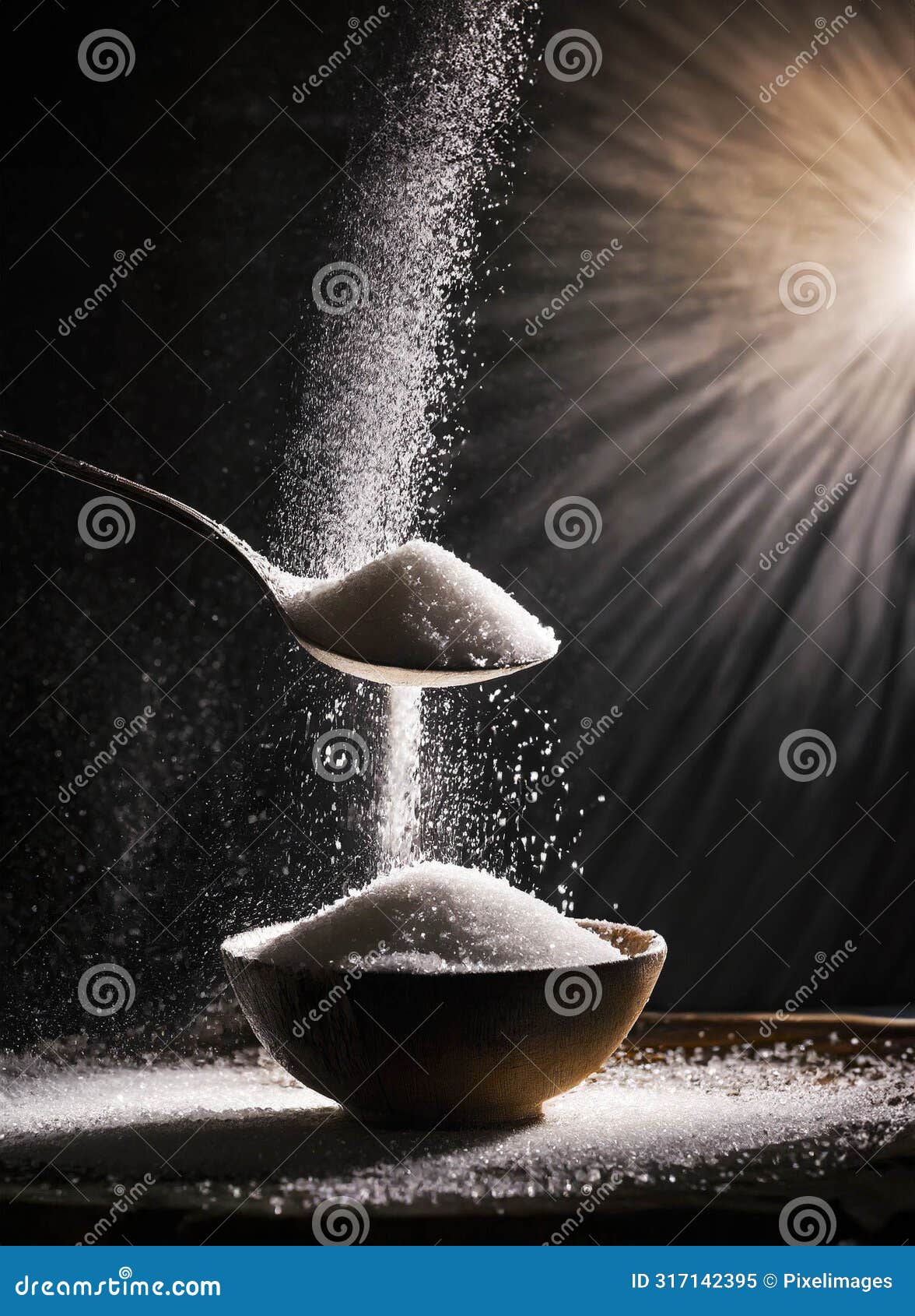 Powdered sugar on a spoon stock illustration. Illustration of grain ...