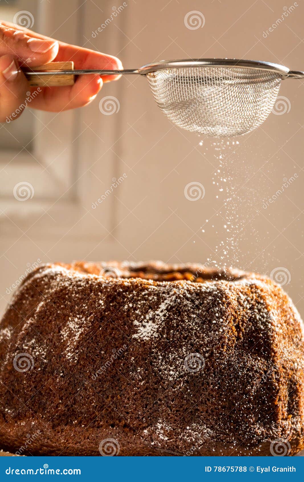 Powdered Sugar Sprinkled on Top of the Cake Stock Photo - Image of home ...
