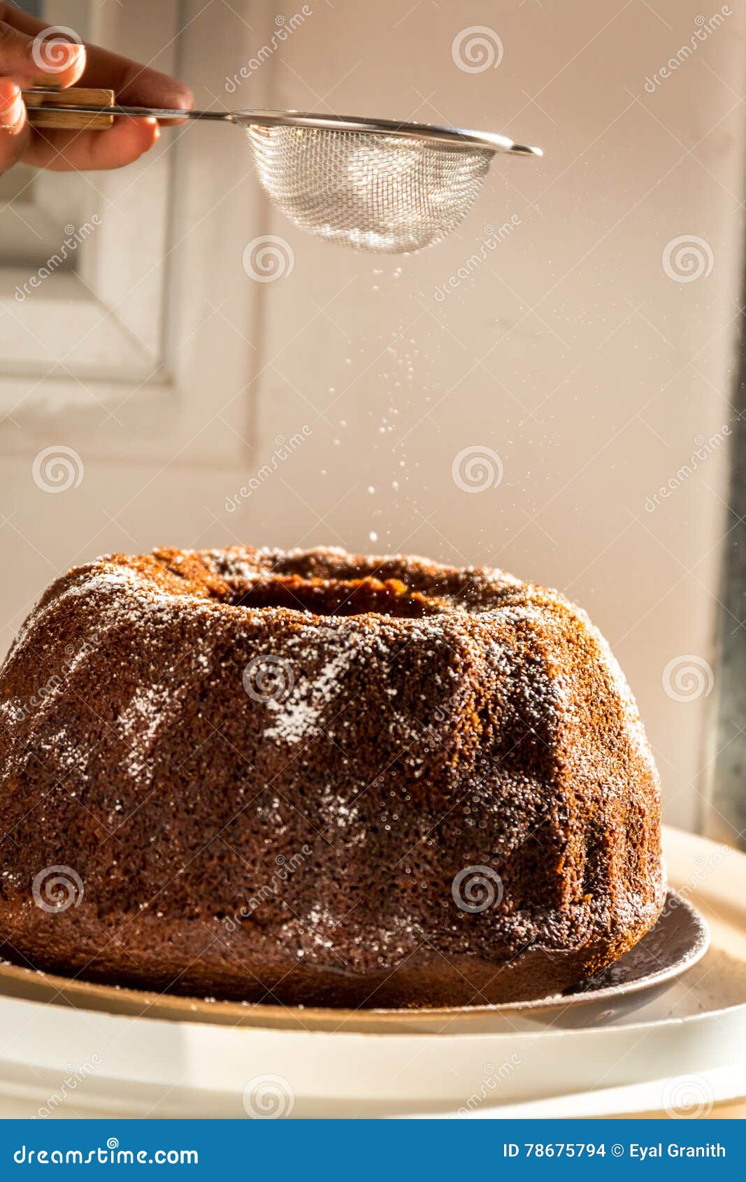Powdered Sugar Sprinkled on Top of the Cake Stock Photo - Image of ...