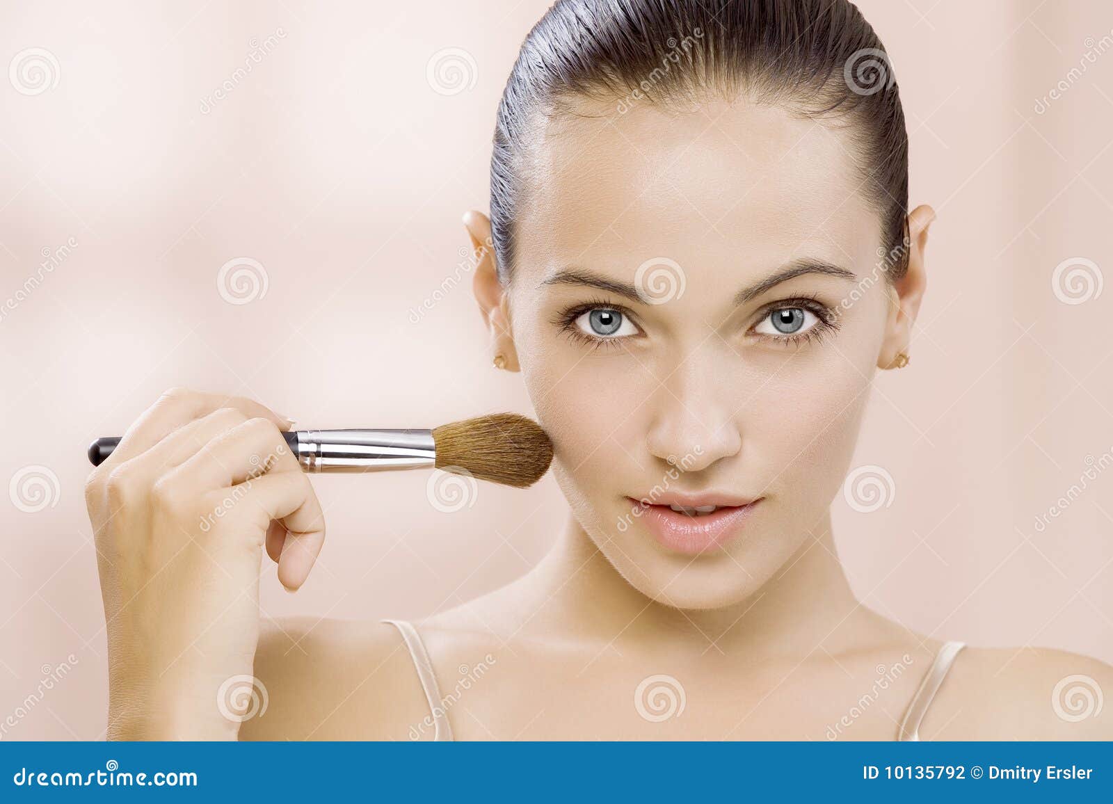 Powdering stock photo. Image of brunette, lady, natural - 10135792