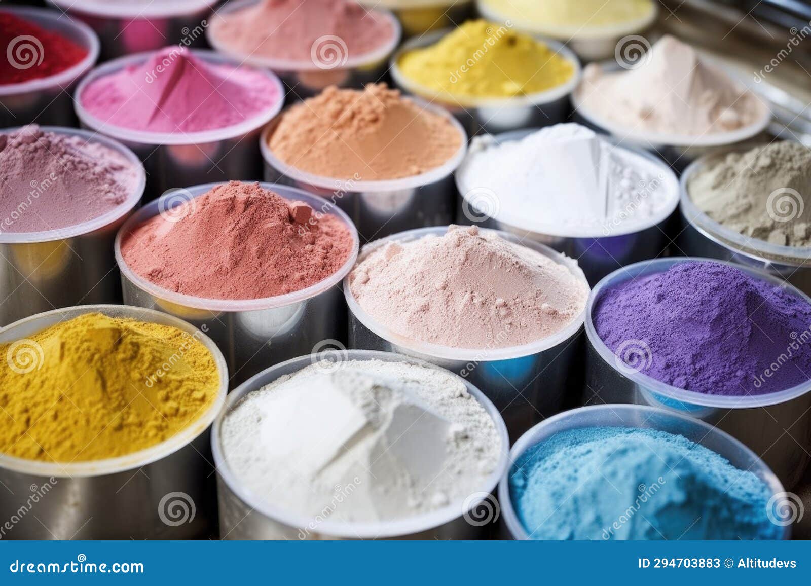 Powders Used for the Production Spread on a Table Stock Image - Image ...