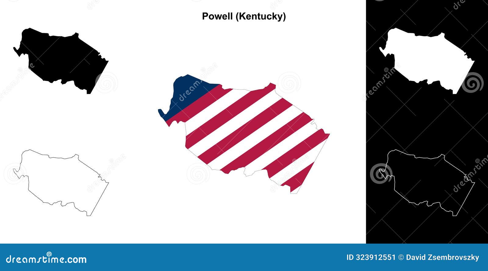 Powell Outline Map Cartoon Vector | CartoonDealer.com #323912551