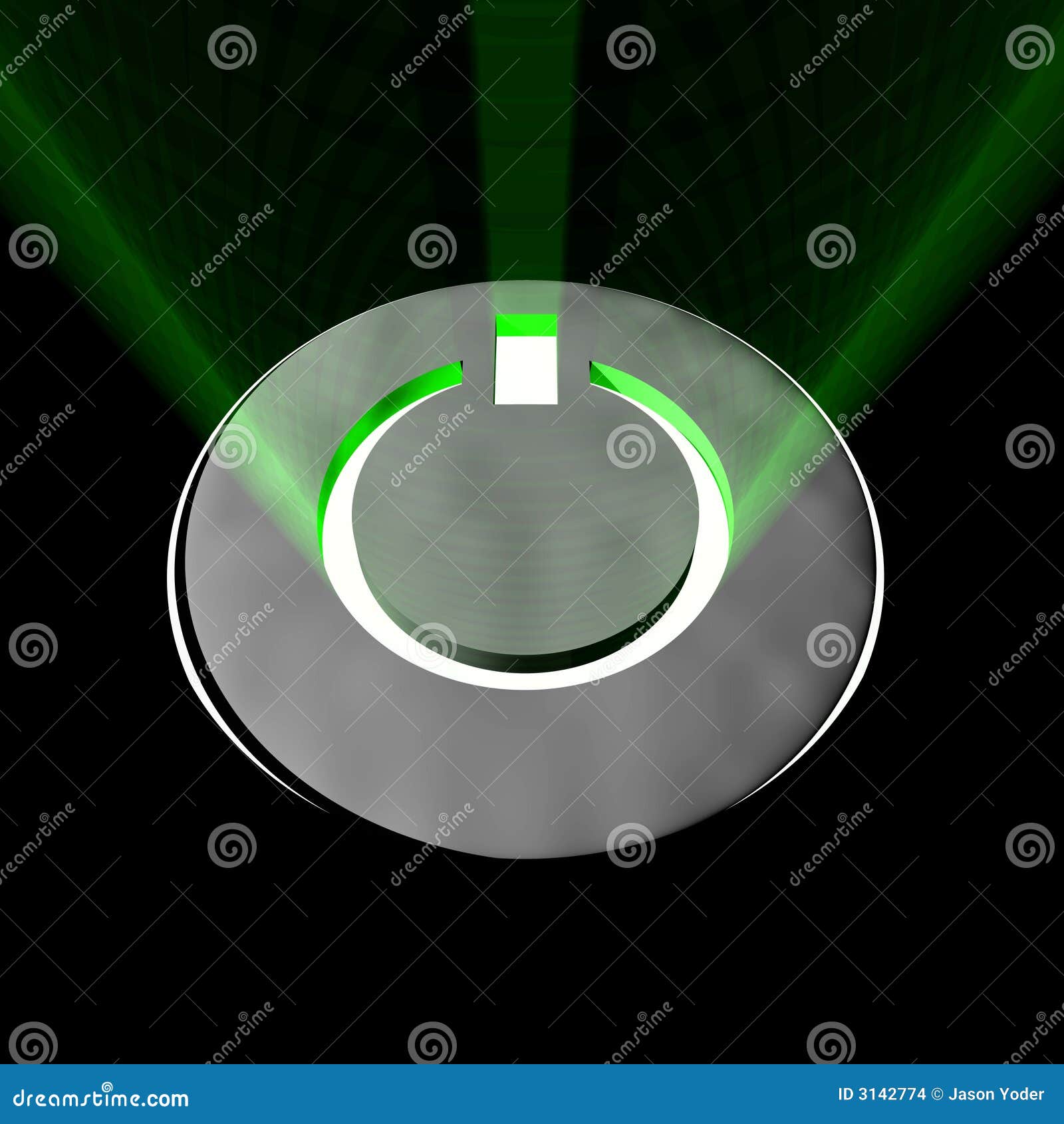 Power on stock illustration. Illustration of button, green - 3142774