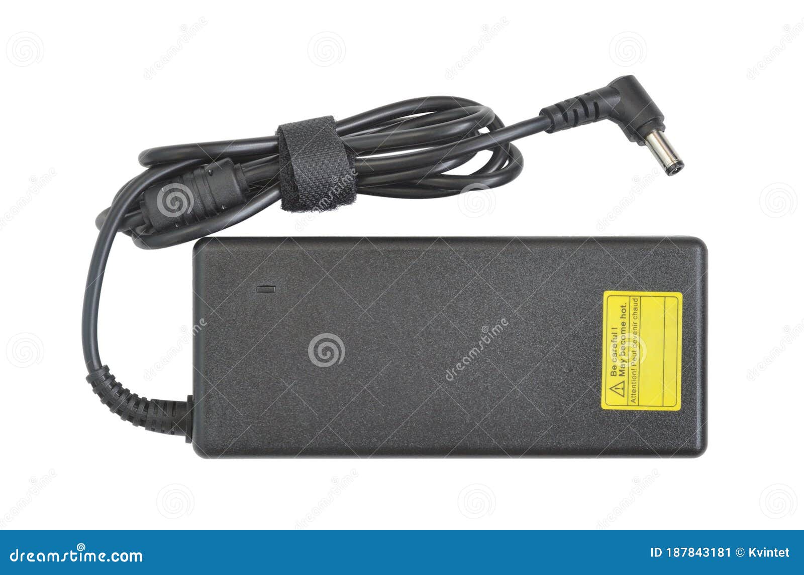 Power Adapter Black Plastic Box Cable Connector Isolated Stock Image ...