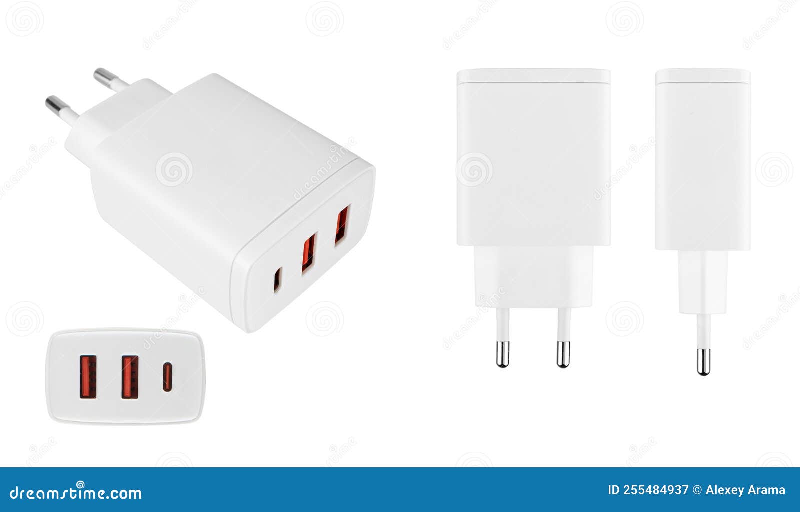 Power Adapter for Phone Tablet, Accessory for Phone, Isolated on White ...