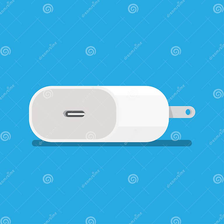 USB Type-c Power Adapter Charger Isolated on Background Stock Vector ...