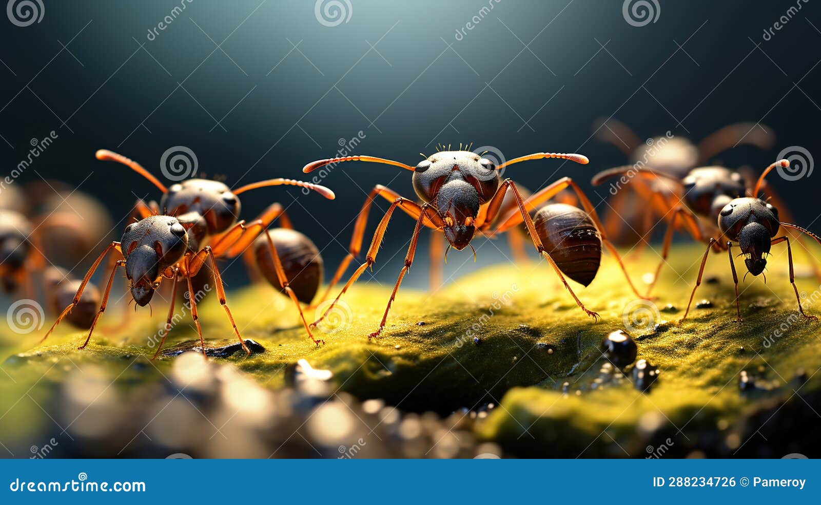 Power of Ant Leader, Teamwork Concept, Generative AI Stock Illustration ...