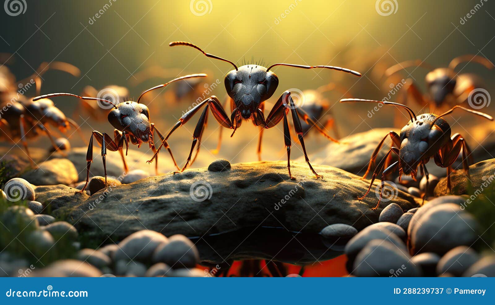 Power of Ant Leader, Teamwork Concept, Generative AI Stock Illustration ...