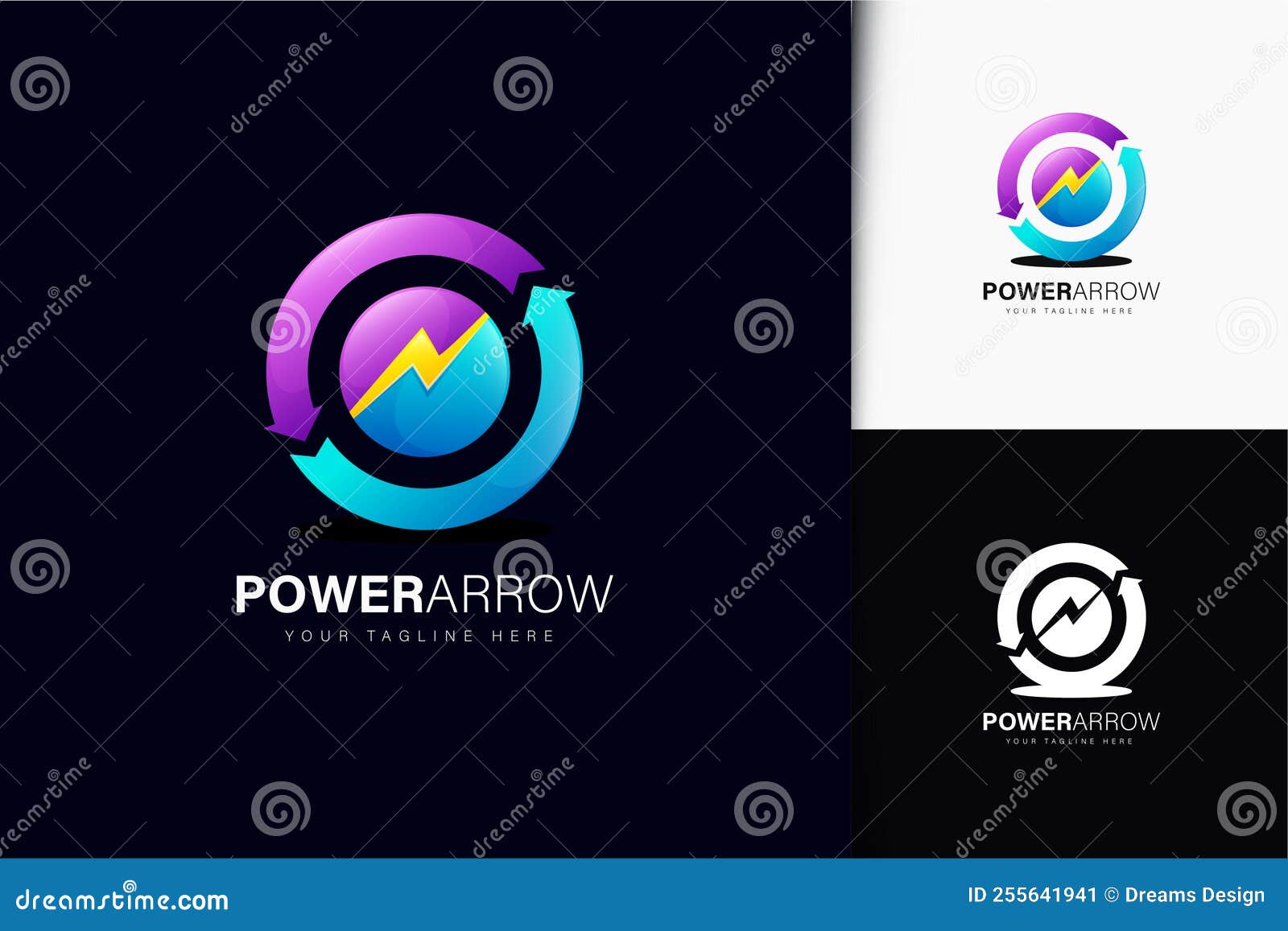 Power Arrow Logo Design with Gradient Stock Vector - Illustration of ...