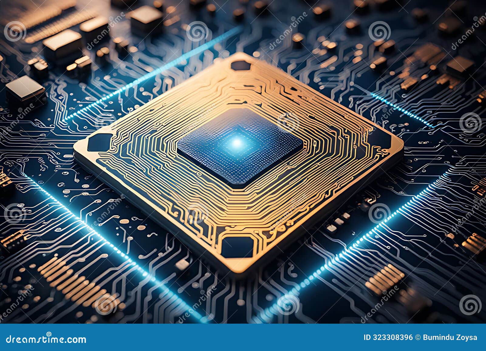 A Futuristic AI Chip. Power of Artificial Intelligence. Abstract ...