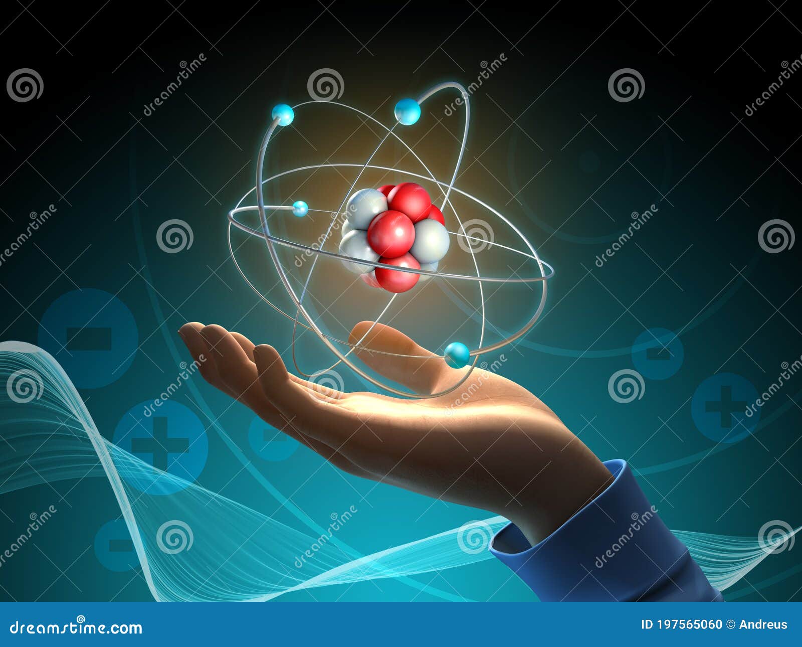 Power of the atom stock illustration. Illustration of fusion - 197565060