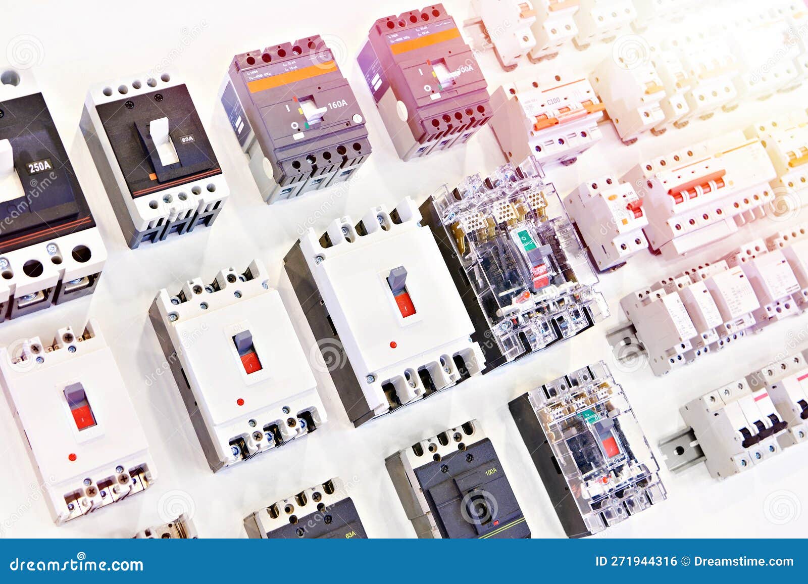 Power Automatic Electrical Switches Stock Photo - Image of white ...